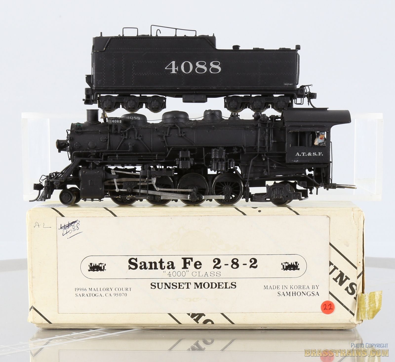 HO Scale Brass Model Train - Sunset Models ATSF Santa Fe 2-8-2 4000 ...