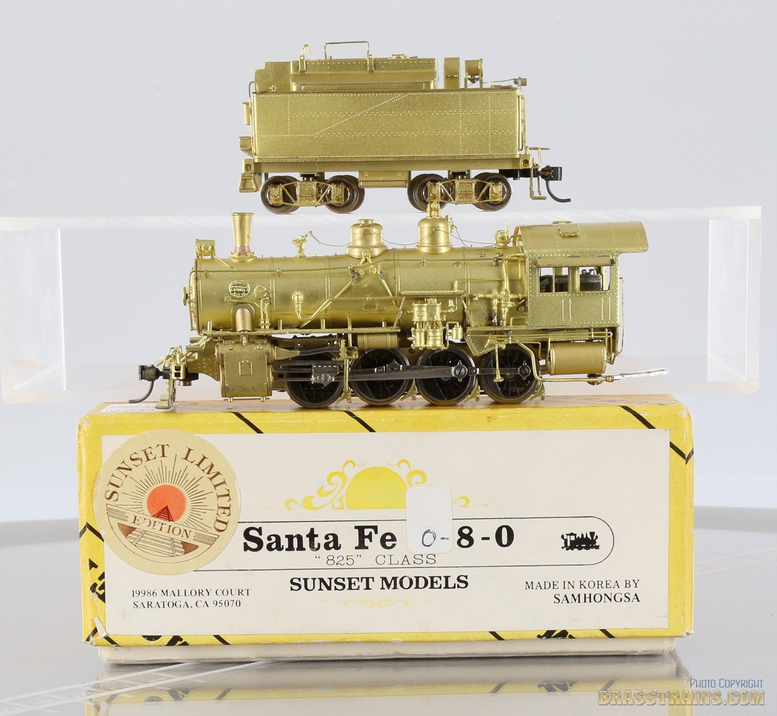 HO Scale Brass Model Train - Sunset Models AT&SF Santa Fe 0-8-0 825 ...