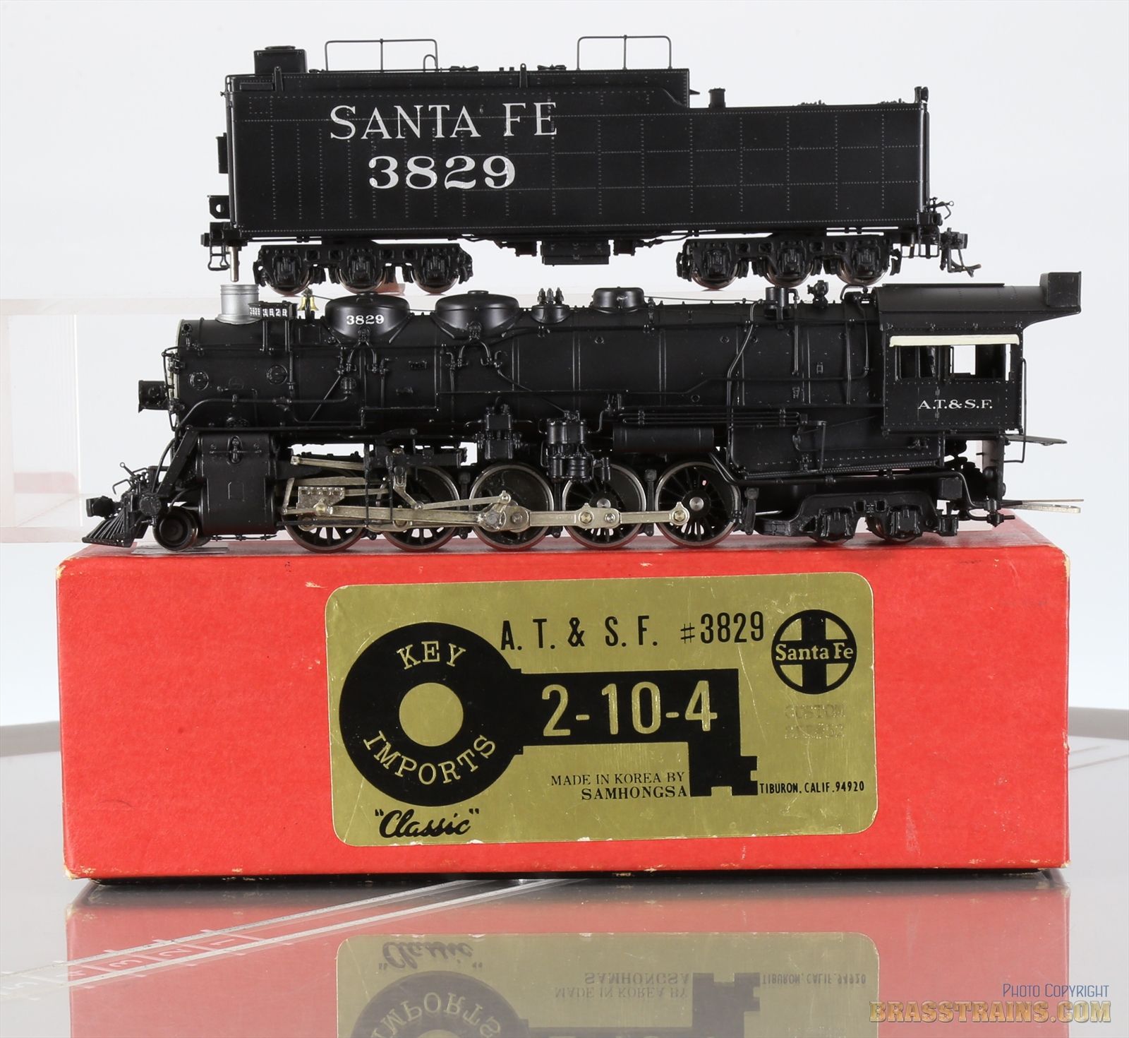 HO Brass Model Train - KEY Imports CS#52 AT&SF Santa Fe Late Run 2-10-4 ...