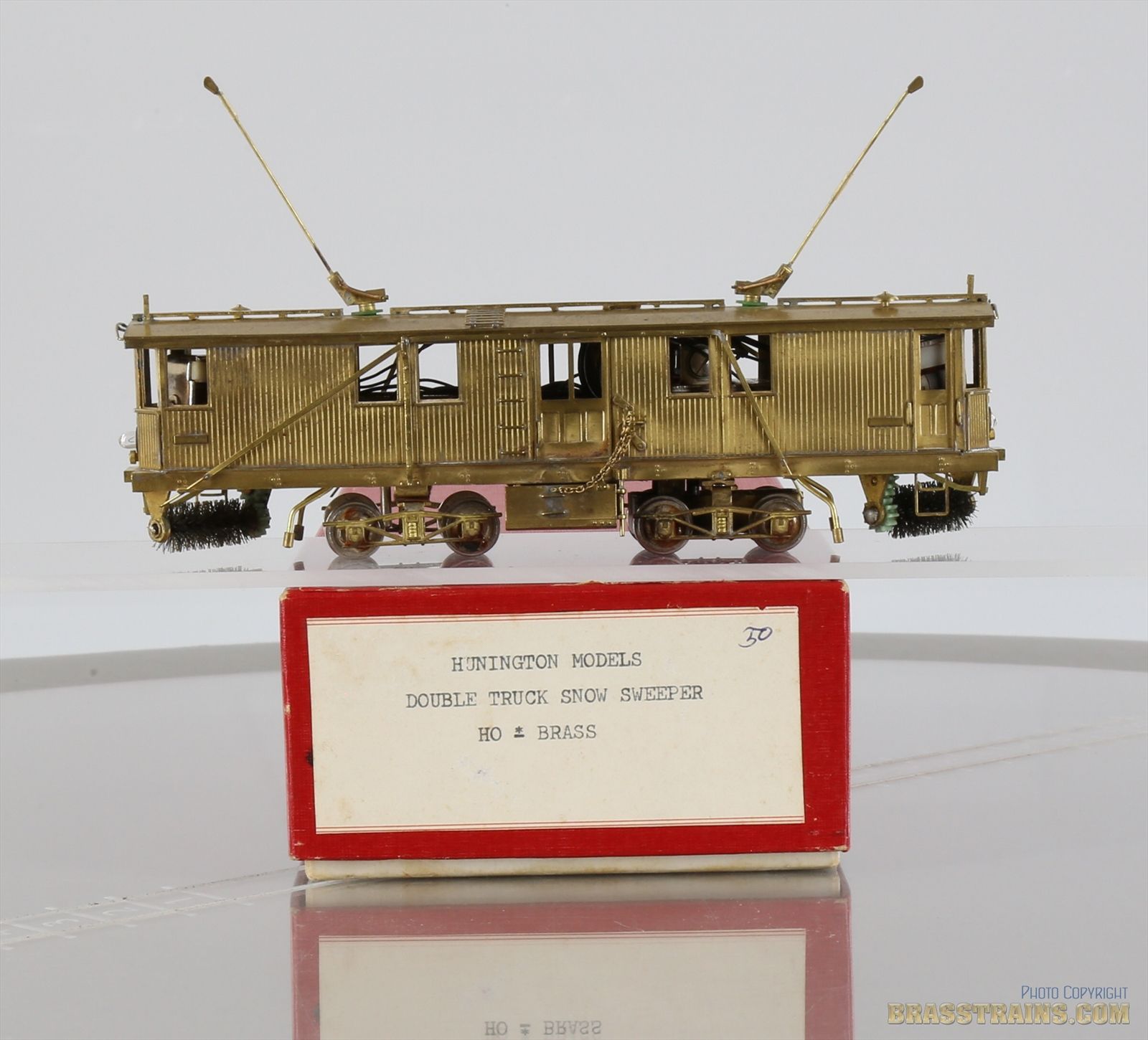 HO Brass Model Train - Huntington Powered Double Truck Street Sweeper