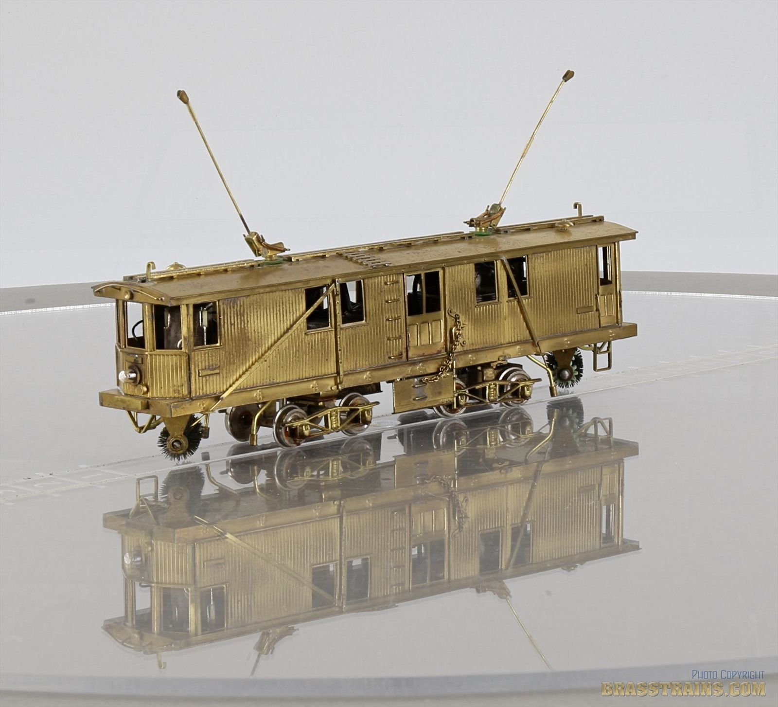 HO Brass Model Train - Huntington Powered Double Truck Street Sweeper