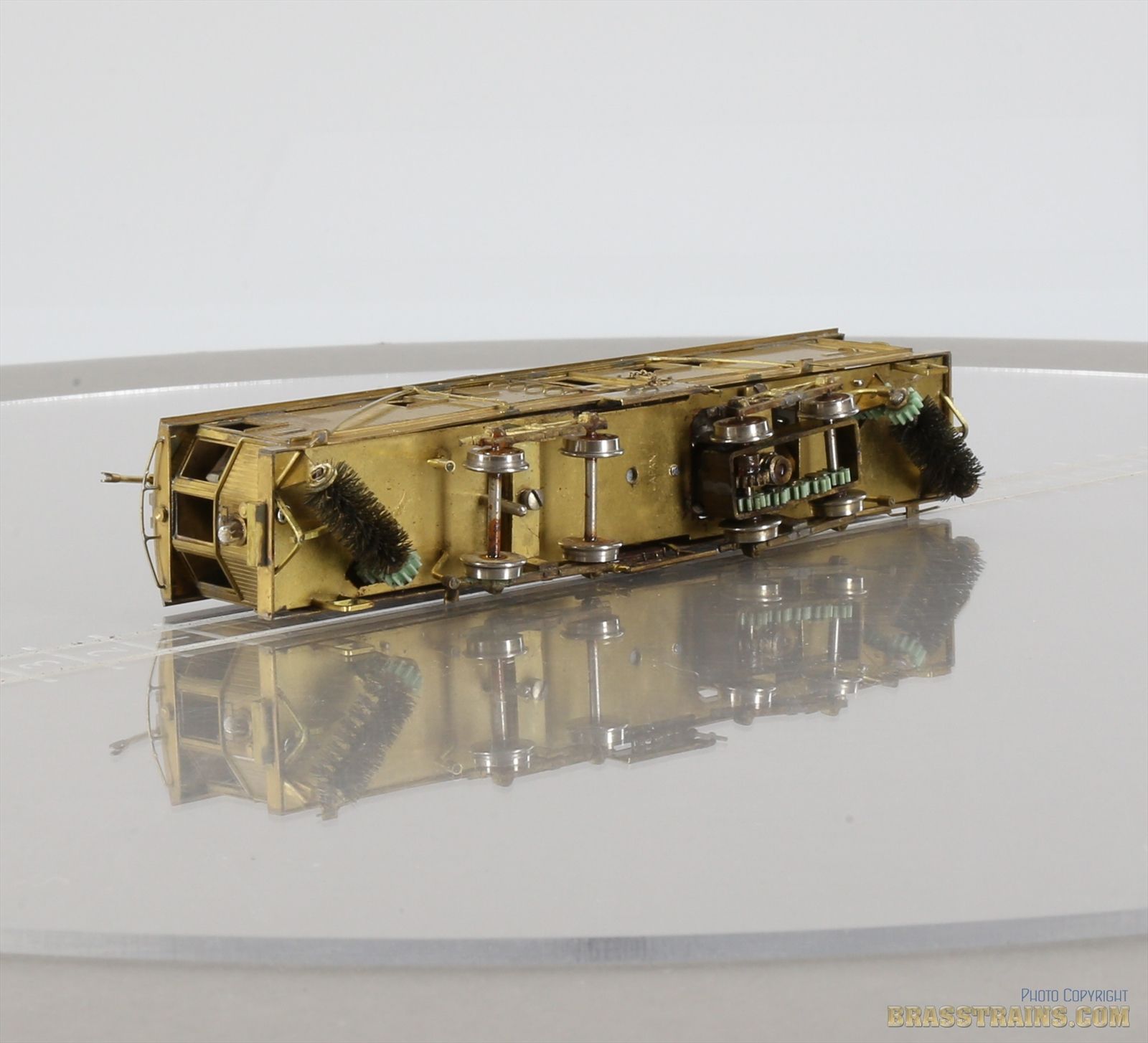 HO Brass Model Train - Huntington Powered Double Truck Street Sweeper