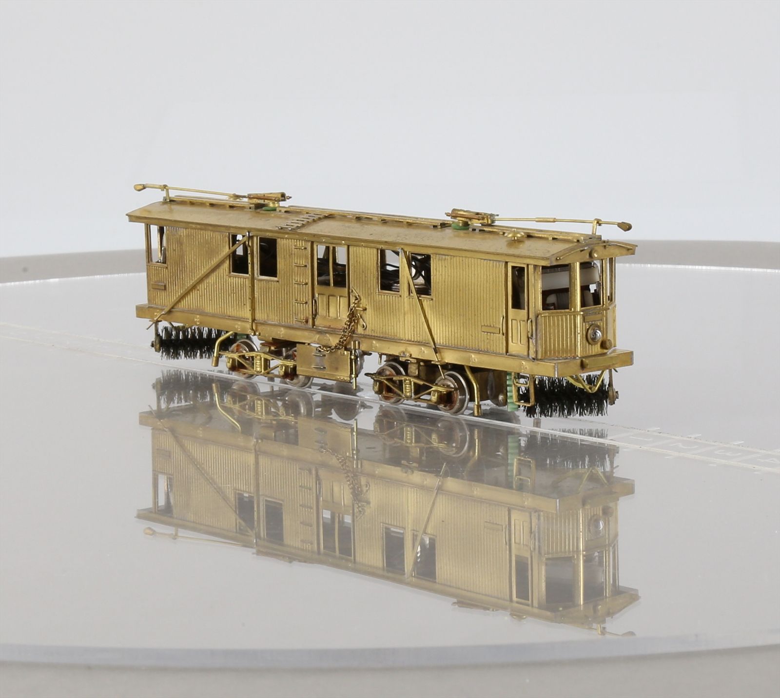 HO Brass Model Train - Huntington Powered Double Truck Street Sweeper