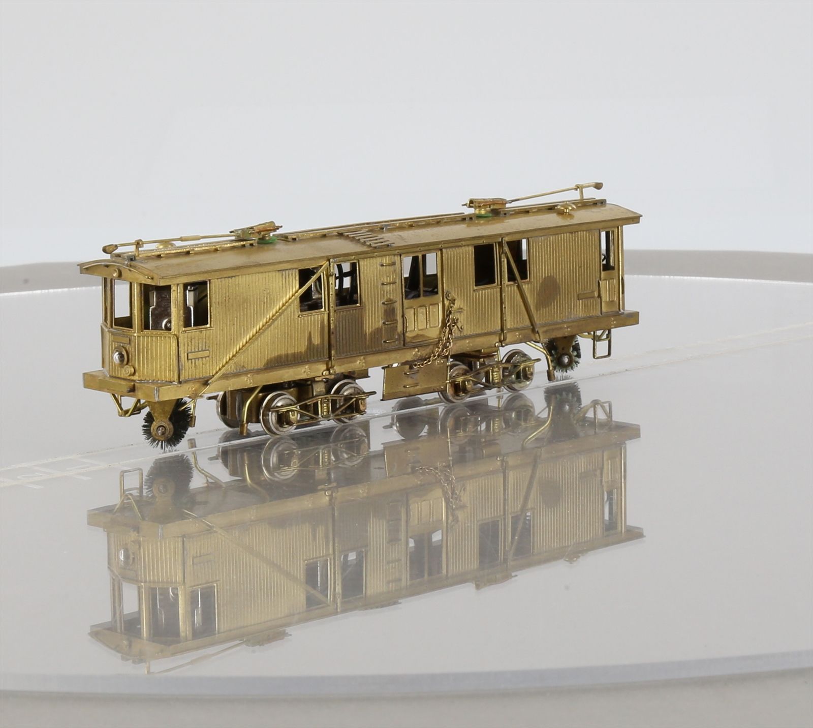 HO Brass Model Train - Huntington Powered Double Truck Street Sweeper
