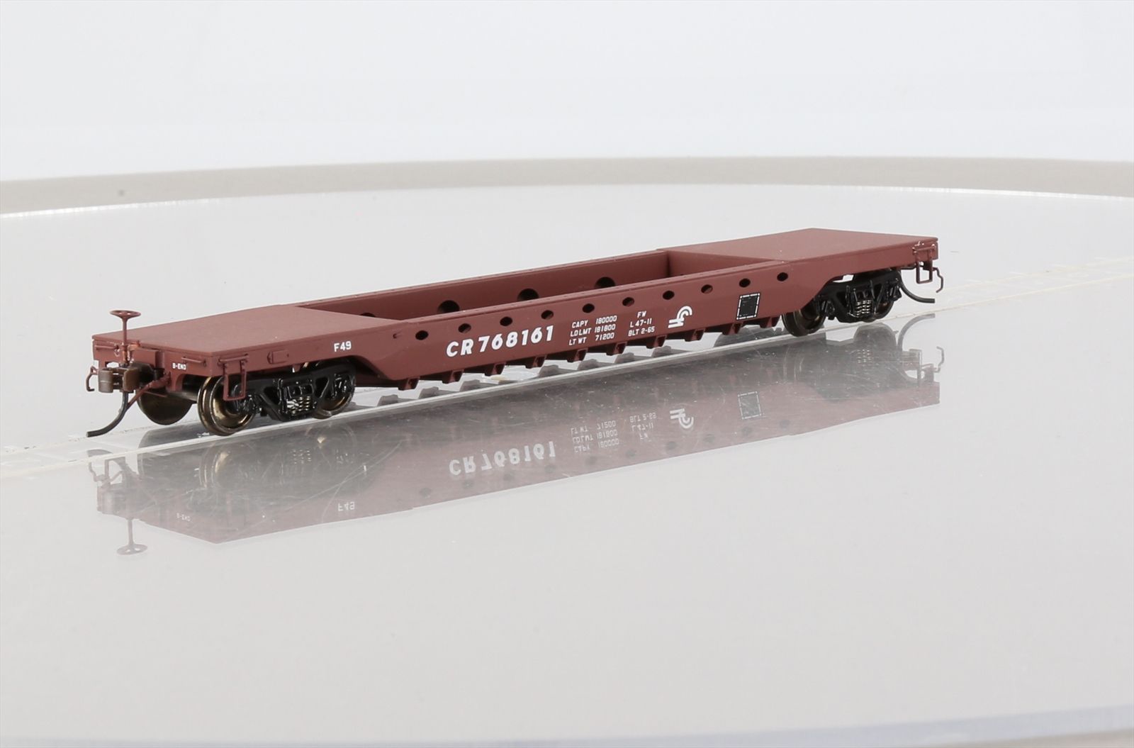 HO Brass Model Train - Railworks R-437.2 CR Conrail F-49 Well Flat Car ...