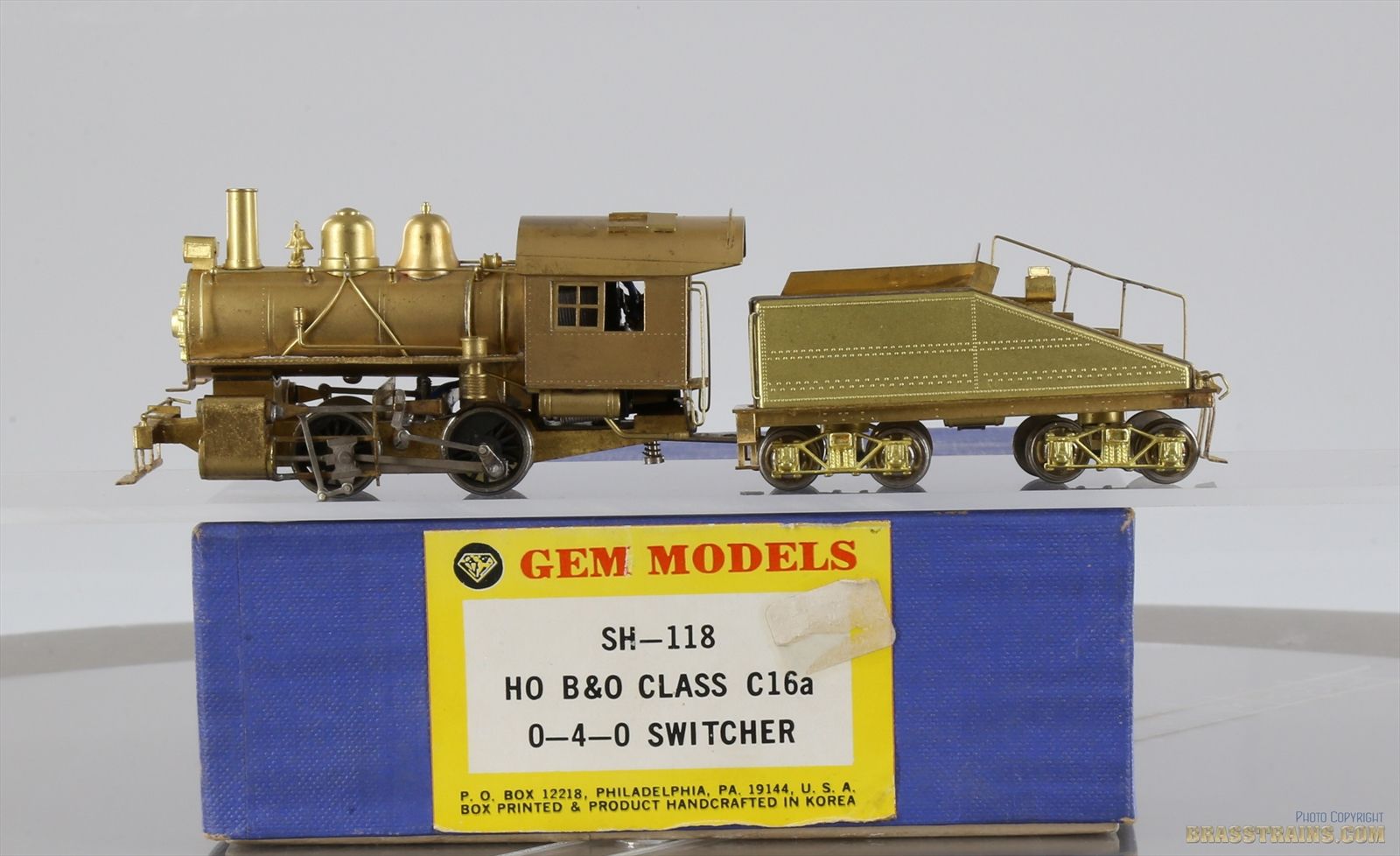 HO Scale Brass Model Steam Locomotive - Gem Models SH-118 B&O Baltimore ...
