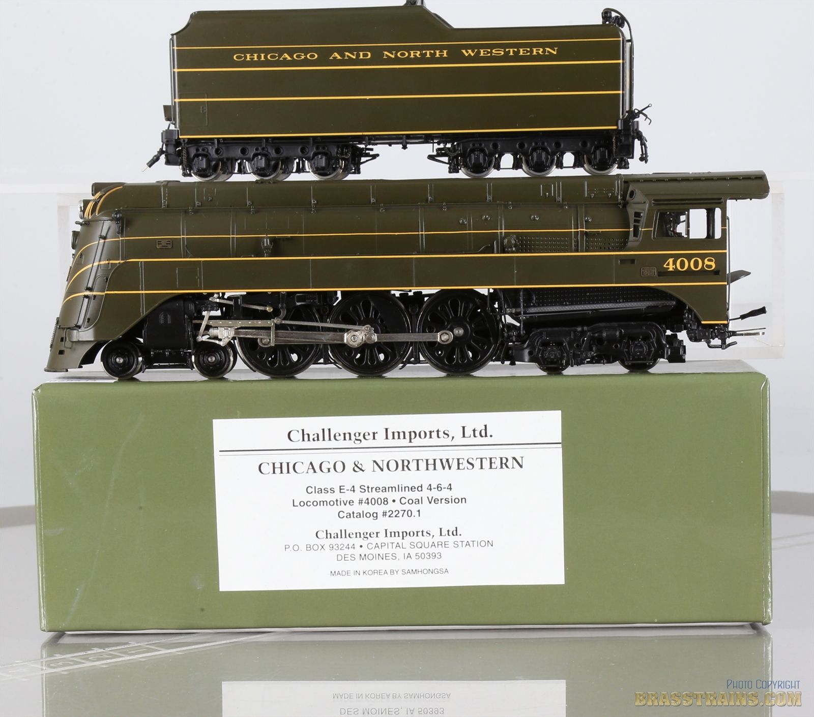 HO Brass Model Train - CIL 2270.1 Challenger C&NW 4-6-4 E-4 #4008 - Coal / Streamlined