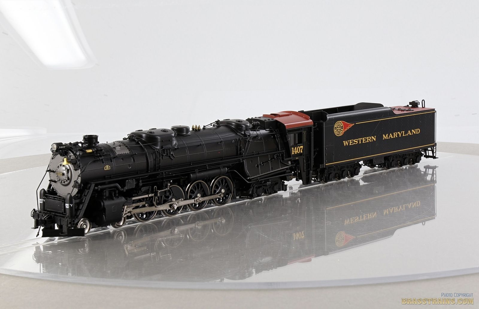 HO Brass Model Train - PSC 17670-1 WM Western Maryland 4-8-4 J-1 #1407 - F/P