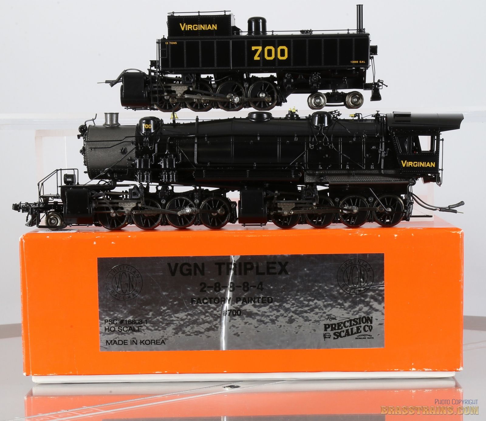 HO Brass Model Train - PSC 16808-1 VGN Virginian Triplex 2-8-8-8-4 #700 ...