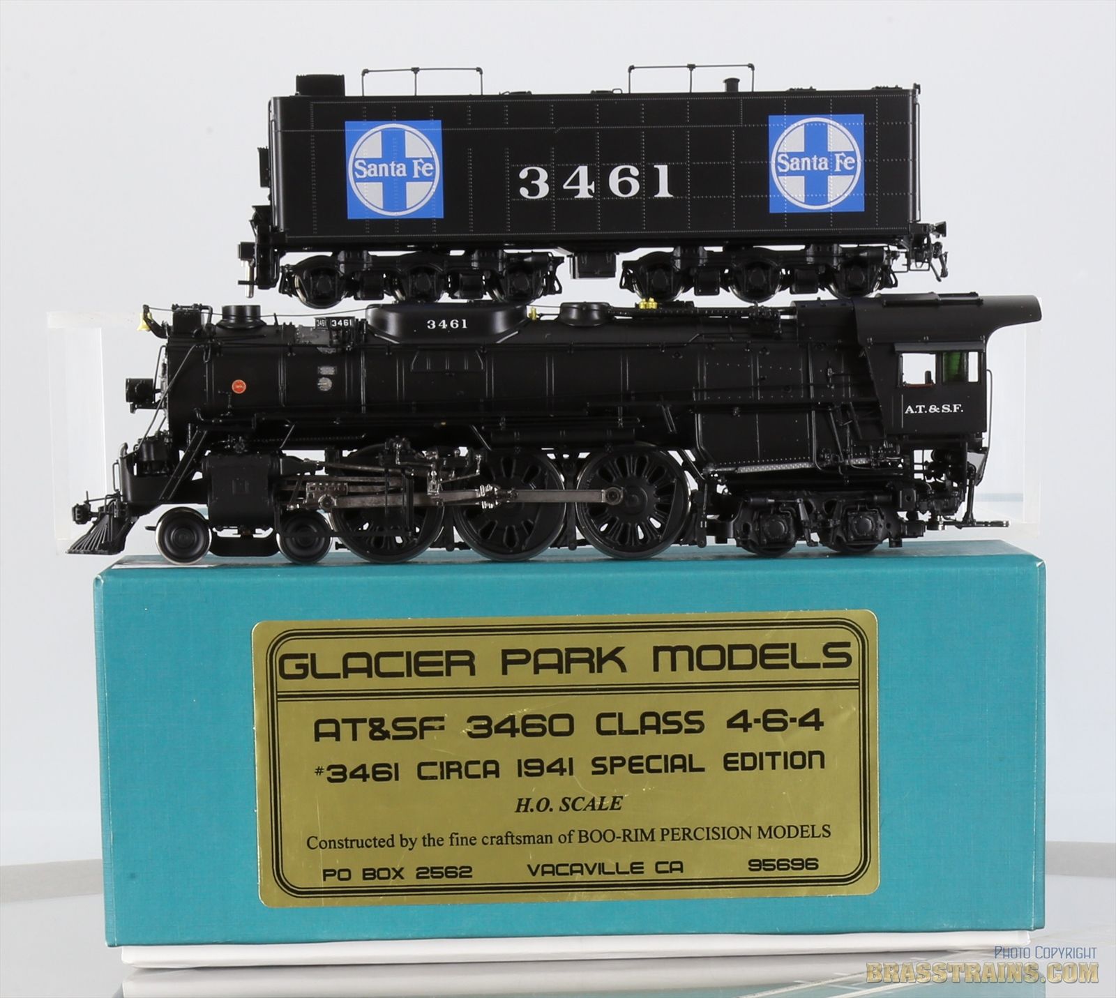 HO Brass Model GPM-3461 Glacier Park Models ATSF Santa Fe 4-6-4 #3461 ...