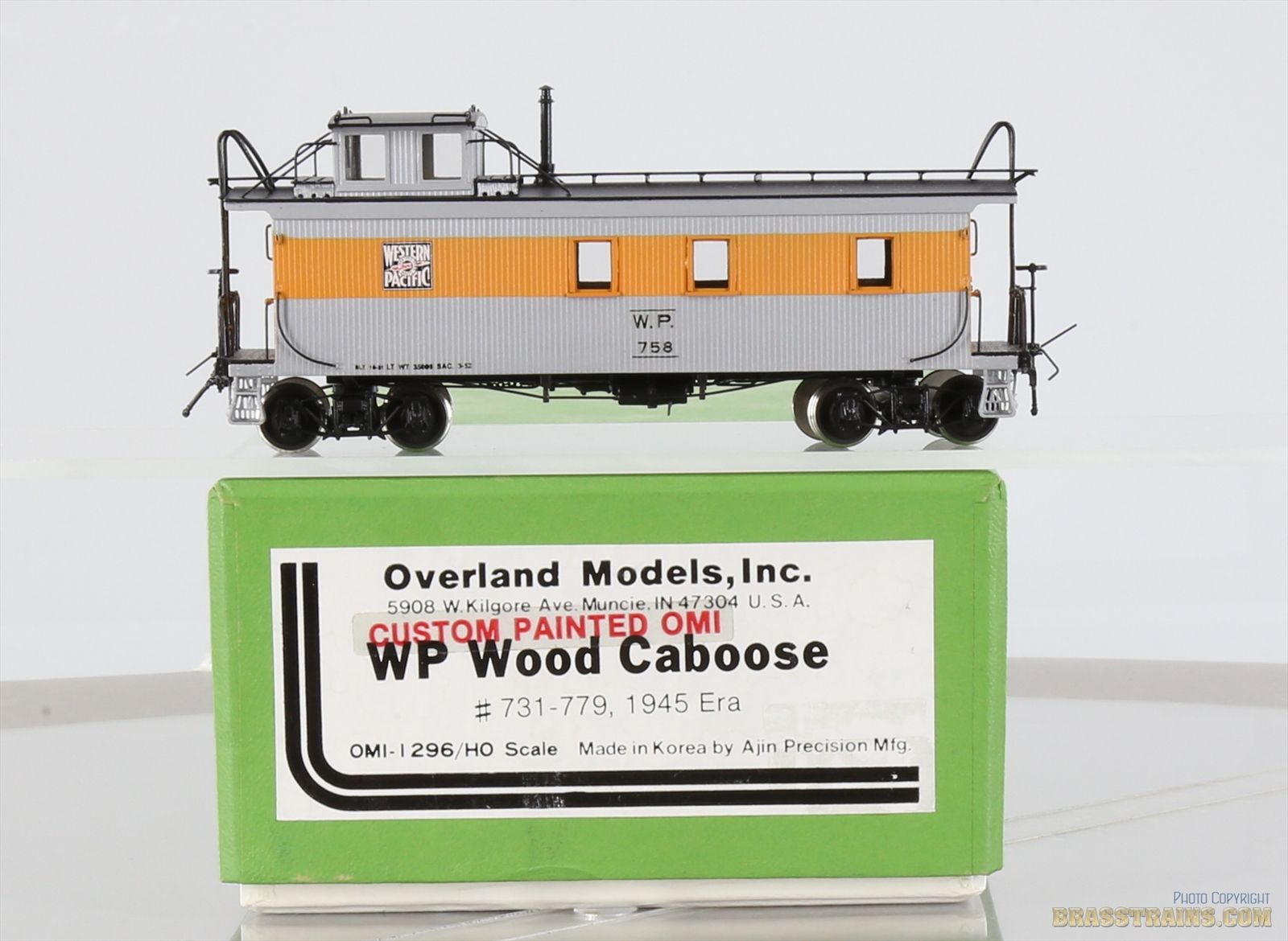 HO Brass Model Train - OMI 1296.1 WP Western Pacific Wood Caboose #758 ...