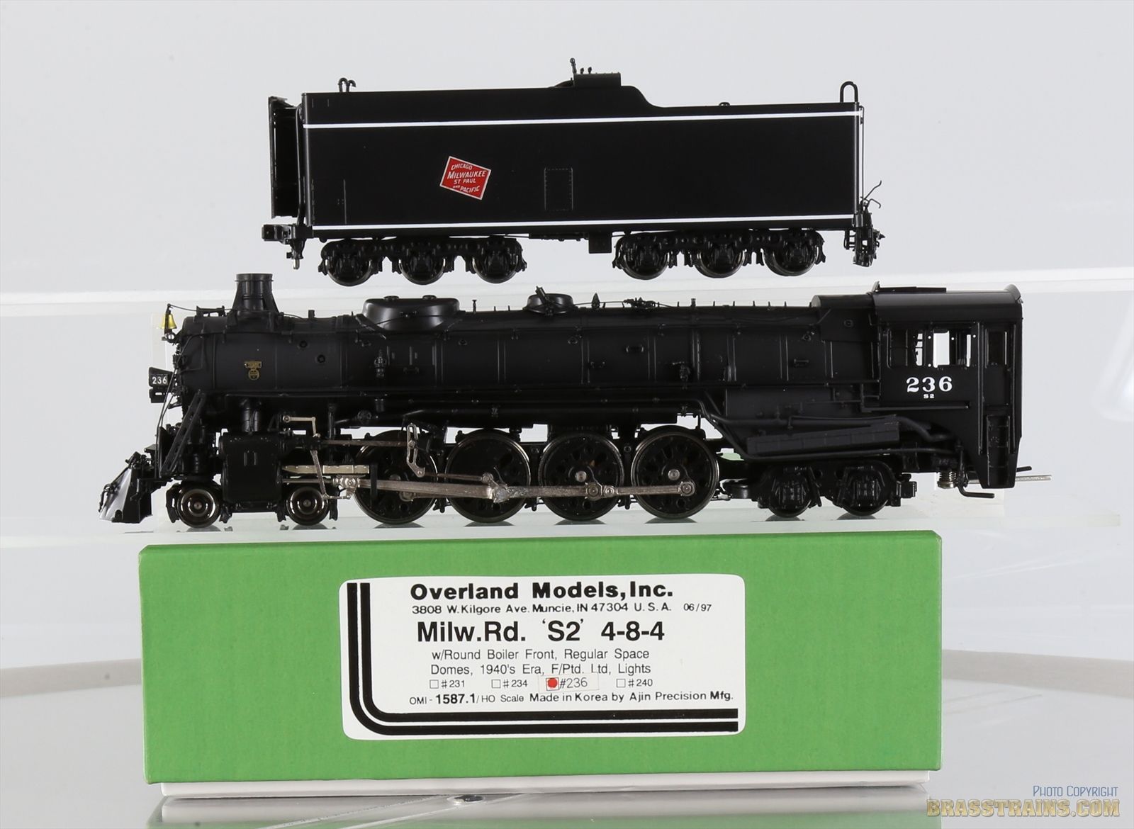 HO Scale Brass Model - OMI 1587.1 MILW Milwaukee Road S2 4-8-4 #236 - F/P