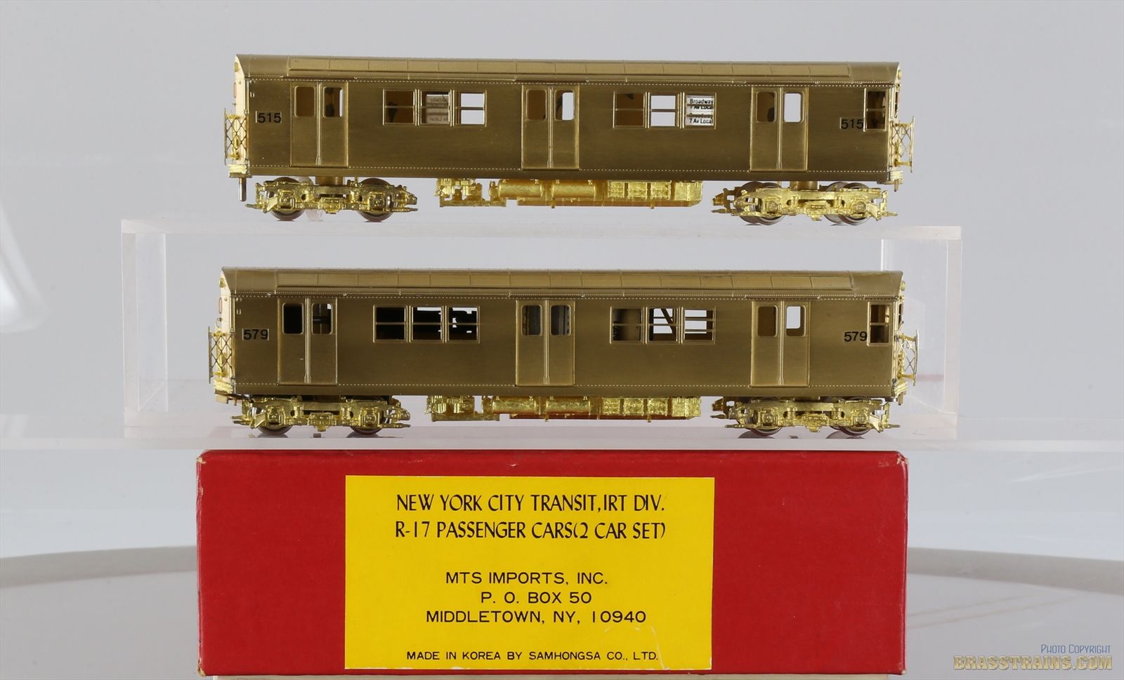HO Brass Model Train MTS Imports New York City NYCTA IRT R-17 Subway ...