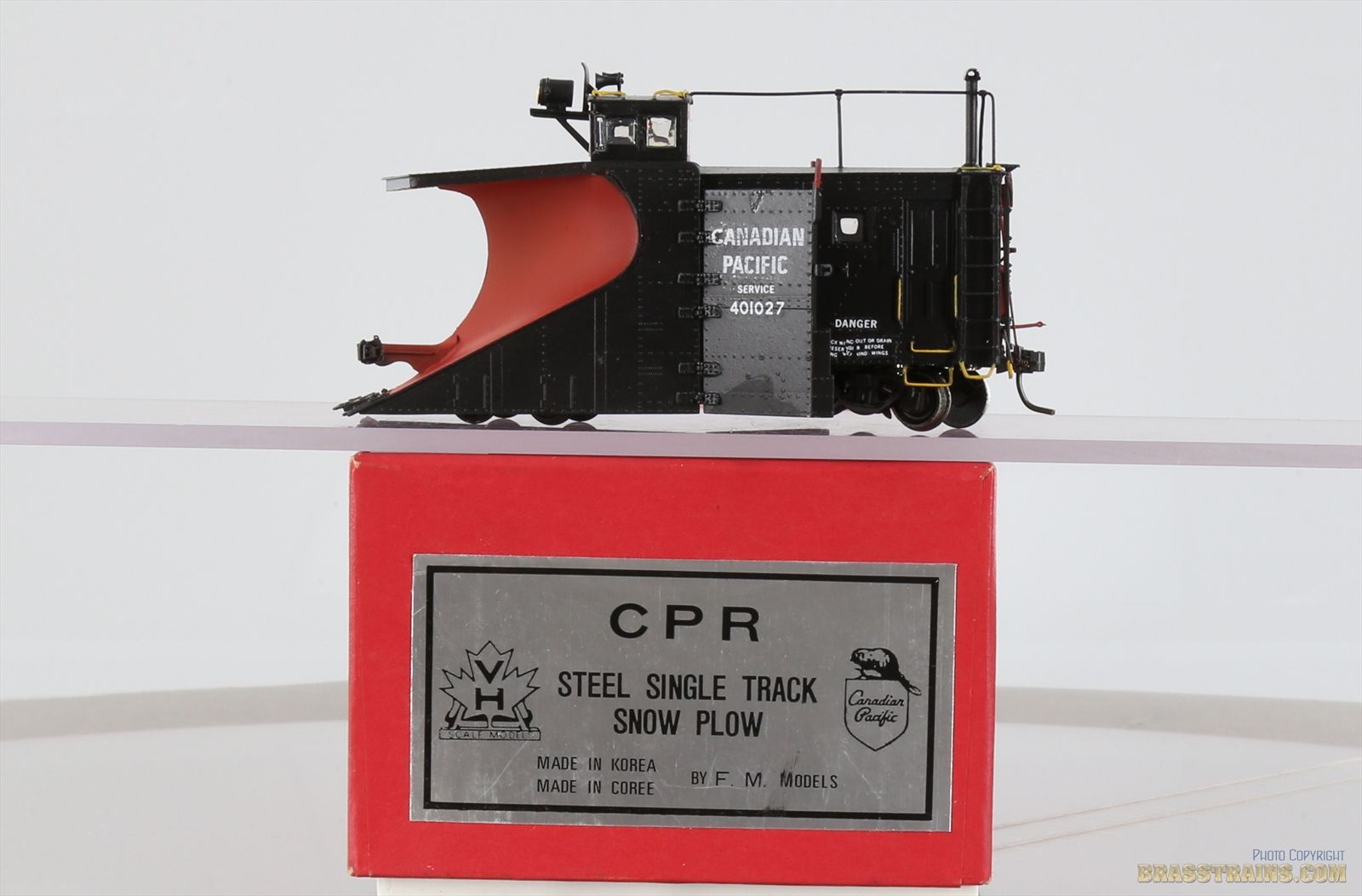 HO Brass Model - VH CP CPR Steel Single Track Snow Plow #401027 - Custom