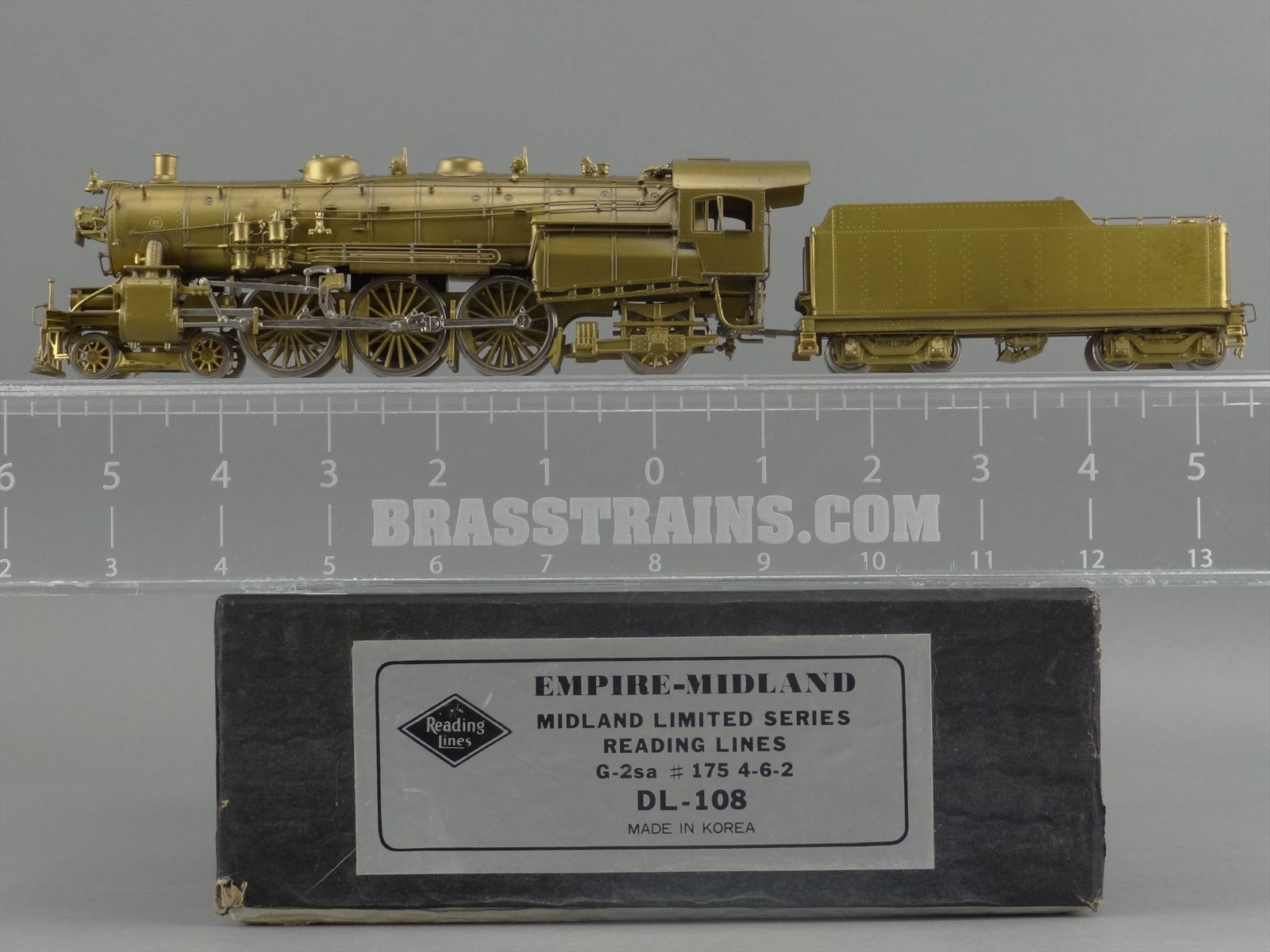 HO Brass Model Train - Empire Midland Reading G-2sa #175 4-6-2 - Unpainted