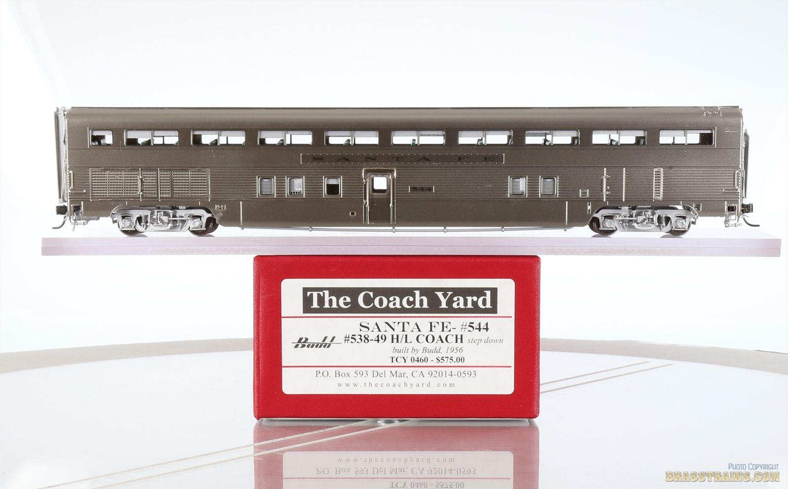HO Brass Model - TCY 0460 The Coach Yard ATSF Santa Fe Hi-Level Budd ...
