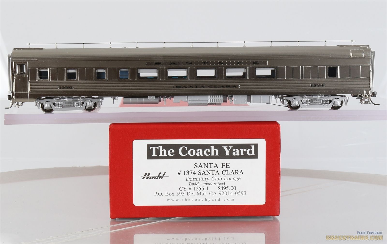 HO Scale Brass Model - TCY CY The Coach Yard 1255.1 ATSF Santa Fe #1374 ...