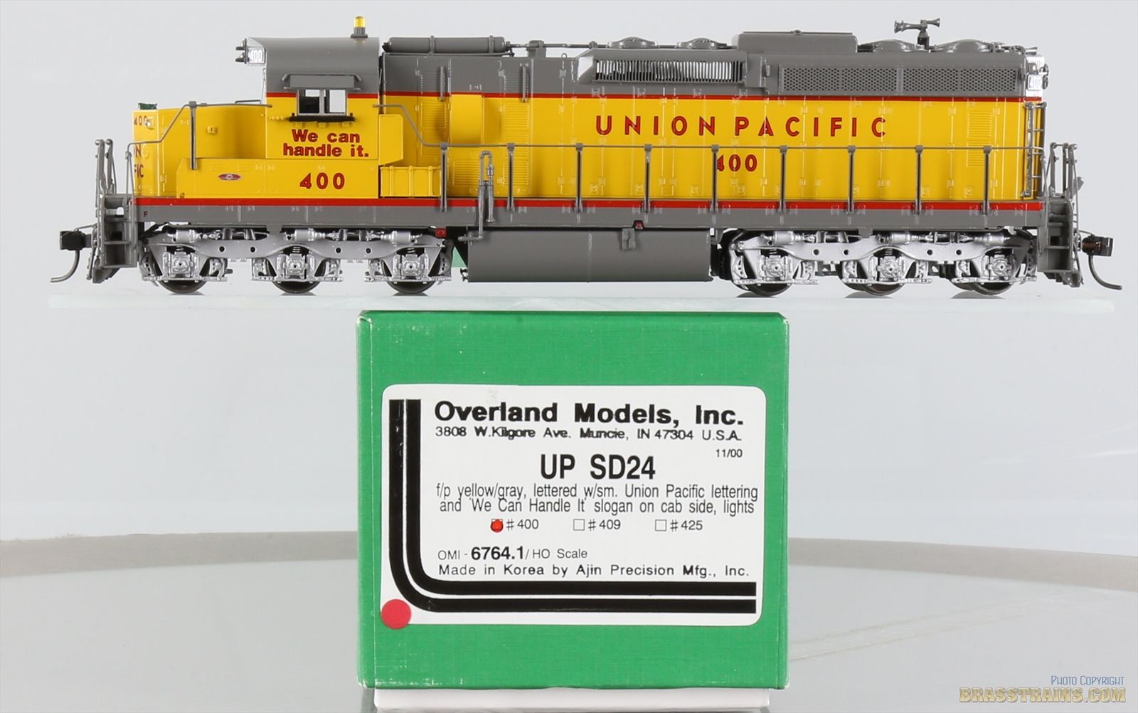 HO Brass Model Train - OMI 6764.1 UP Union Pacific SD24 Diesel #400 - We Can Handle It