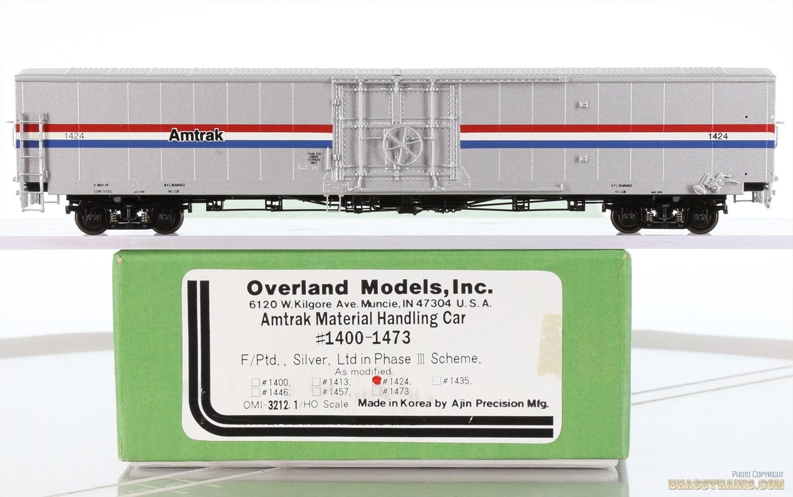 HO Scale Brass Model Train - OMI 3212.1 AMTRAK MHC Material Handling ...
