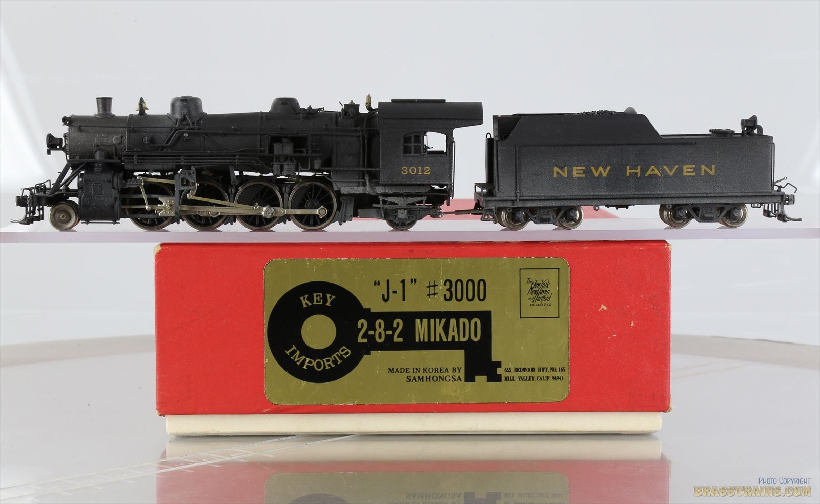 HO Brass Model - Key NH New Haven 2-8-2 J-1 Mikado #3012 - Custom ...