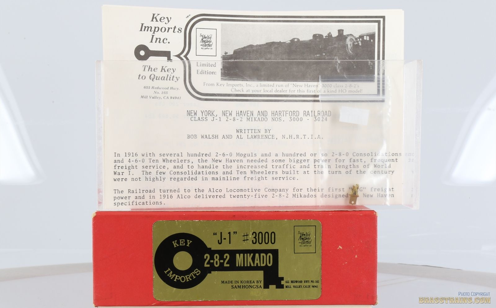 HO Brass Model - Key NH New Haven 2-8-2 J-1 Mikado #3012 - Custom ...