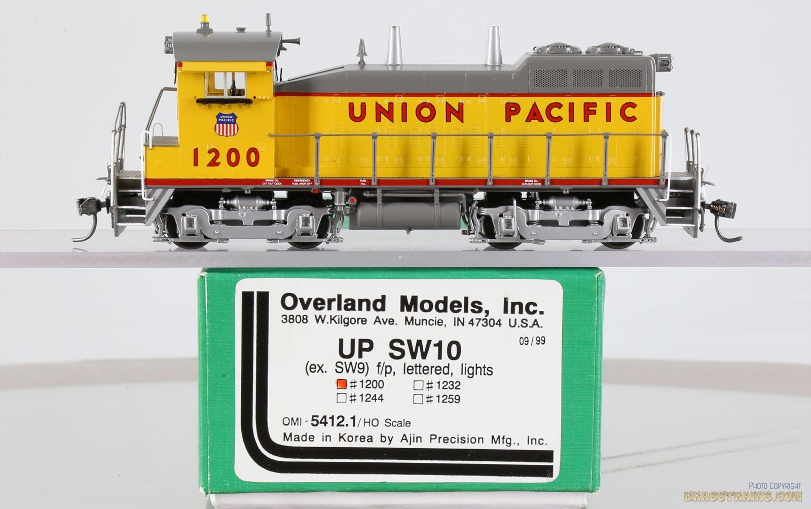 HO Brass Model - OMI 5412.1 UP Union Pacific SW10 #1200 - Ex SW9 - F/P