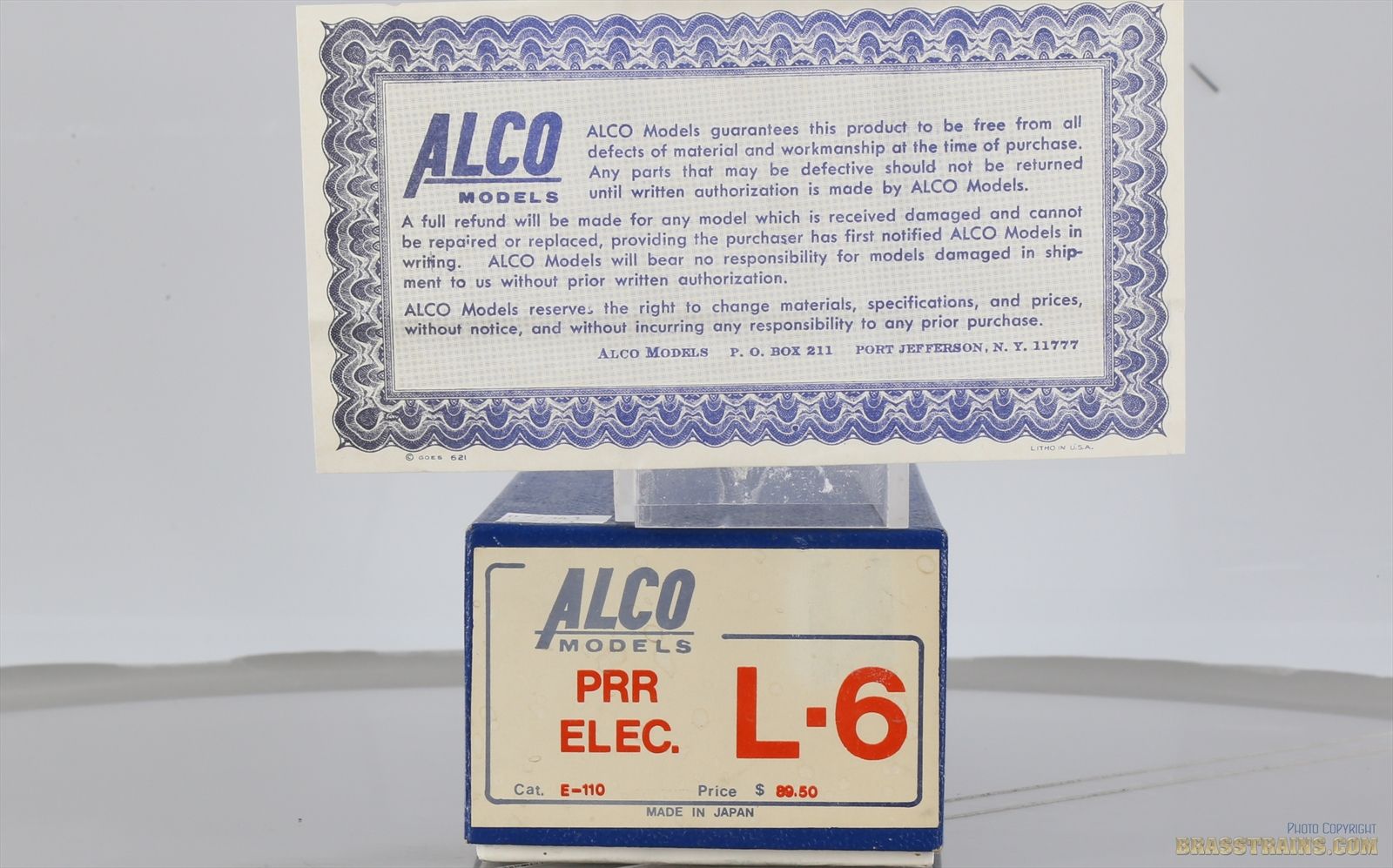 HO Brass Model - ALCO Models E-110 PRR Pennsylvania L-6 Box Cab ...