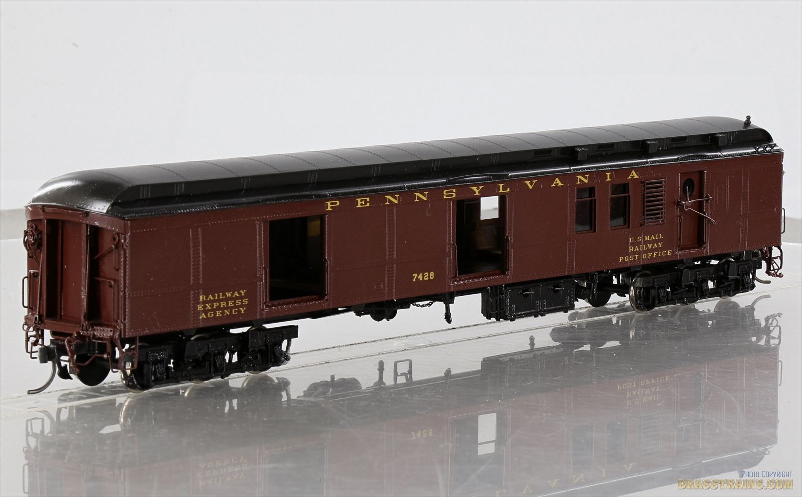 HO Brass Model - PSC 16472-1 PRR Pennsylvania RPO Baggage BM-70MA #7428 ...
