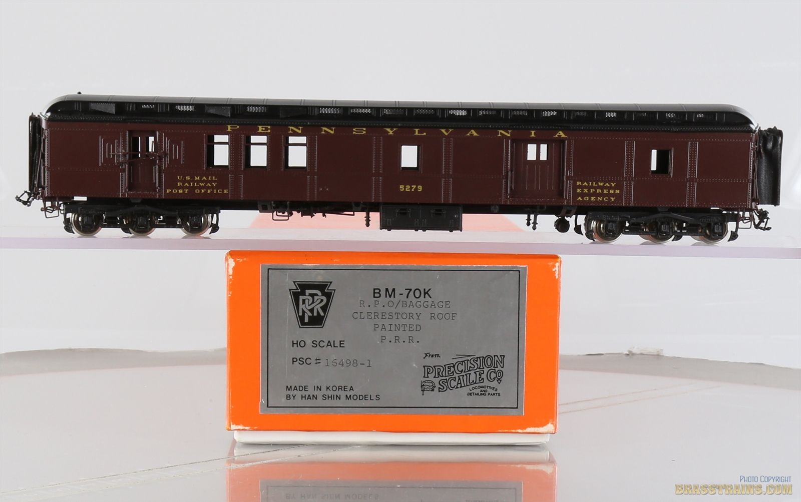 HO Brass Model - PSC 16498-1 PRR Pennsylvania RPO Baggage BM-70K #5279 ...