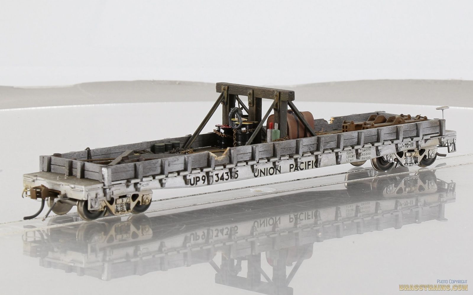 HO Brass Model - OMI 1380 Overland UP Union Pacific 58' Flat Car #13435 ...