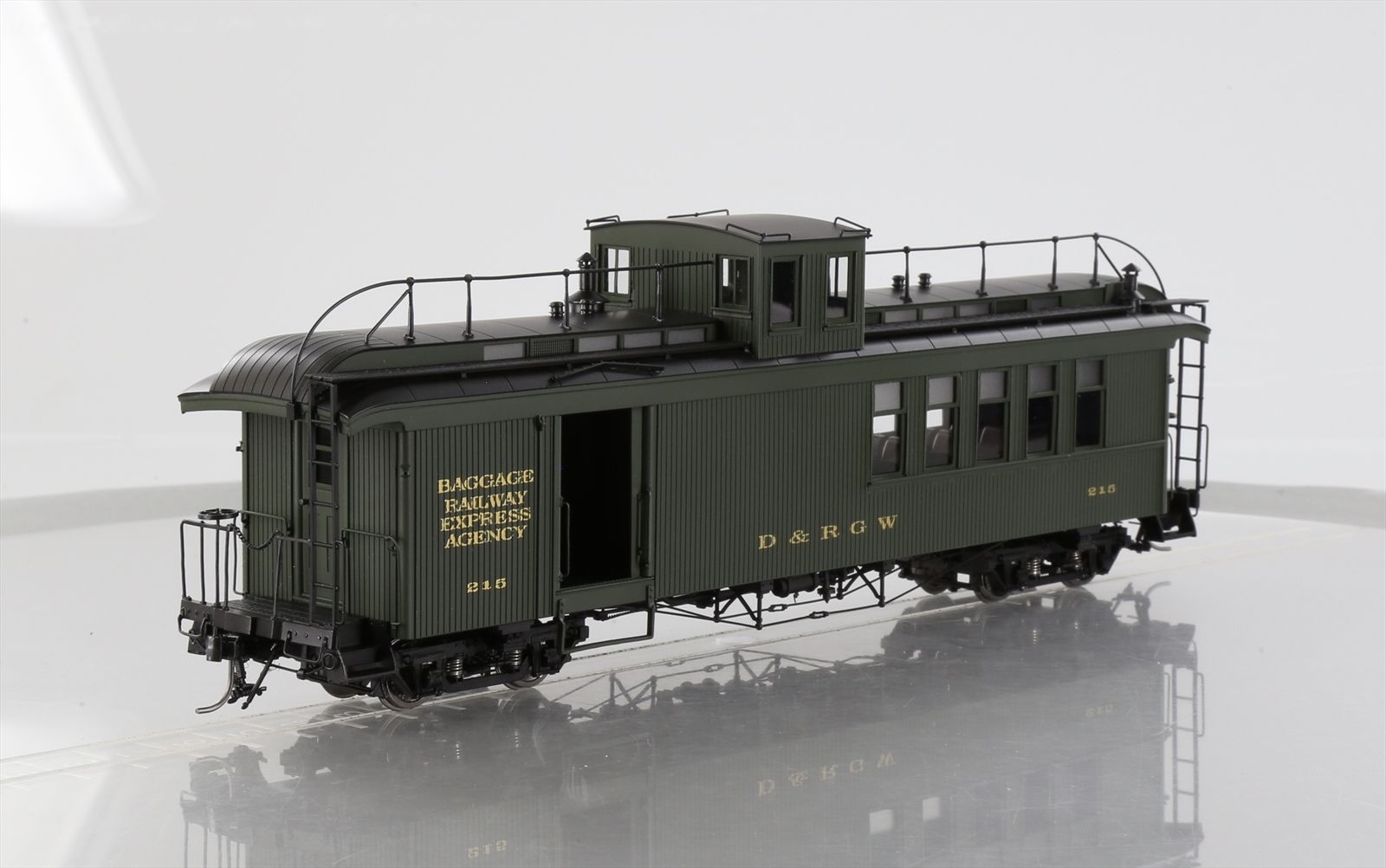 On3 Brass Model Train - PSC-17717-2 D&RGW Combine #215 Pullman Green ...