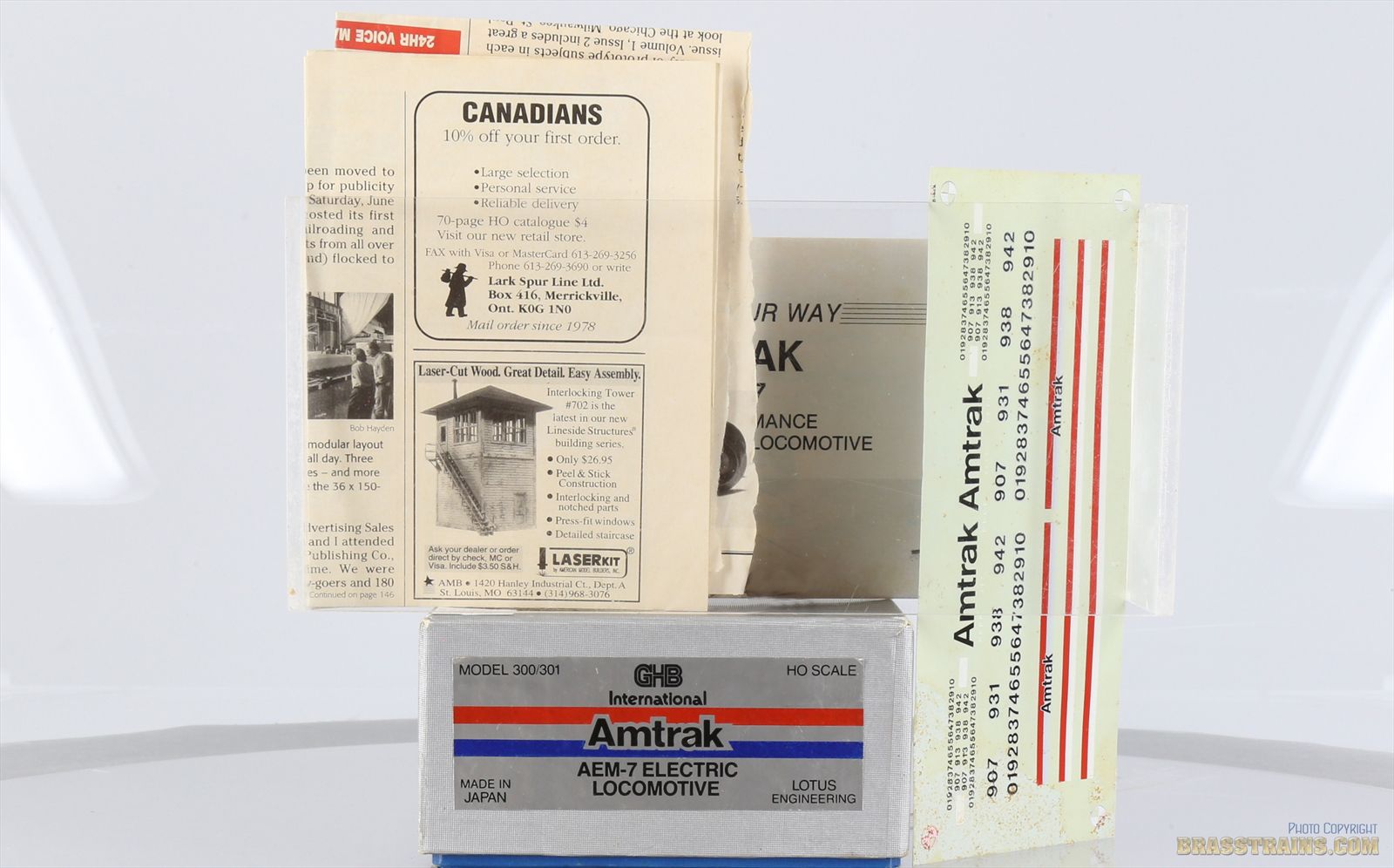 HO Brass Model - GHB International 300/301 Amtrak AEM-7 Electric #938 - F/P - Foam Damage