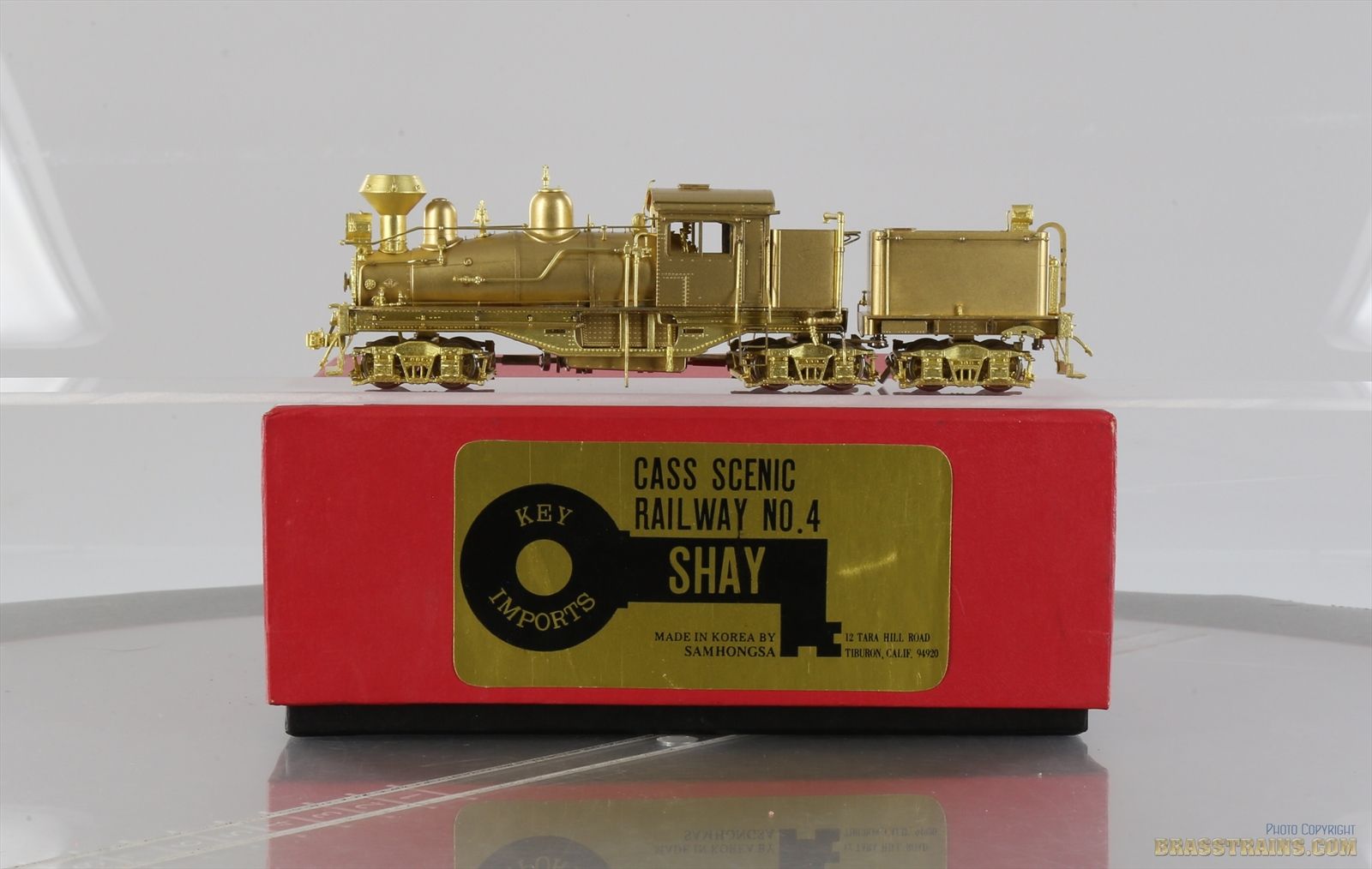 HO Brass Model - Key Cass Scenic Railway #4 - Unpainted Three Truck Shay