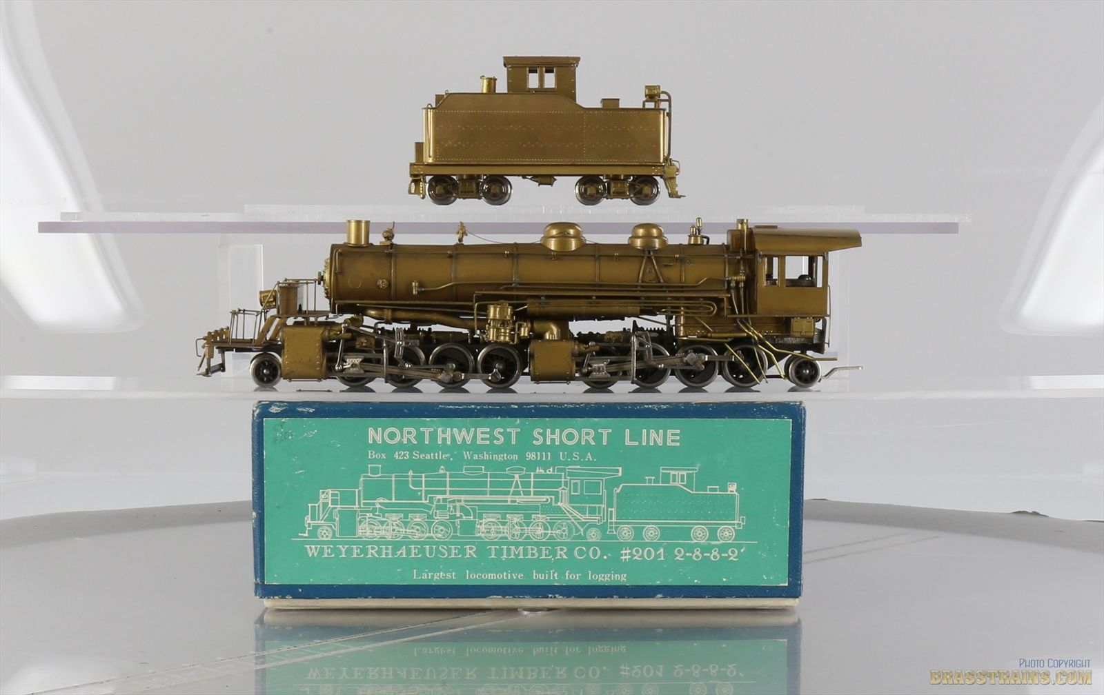 HO Brass Model - NWSL Weyerhaeuser Timber Logging 2-8-8-2 #201 - Unpainted
