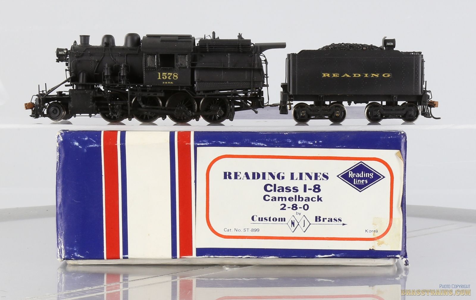 HO Scale Brass Model - NJCB Reading Camelback 2-8-0 - #1578 - Custom