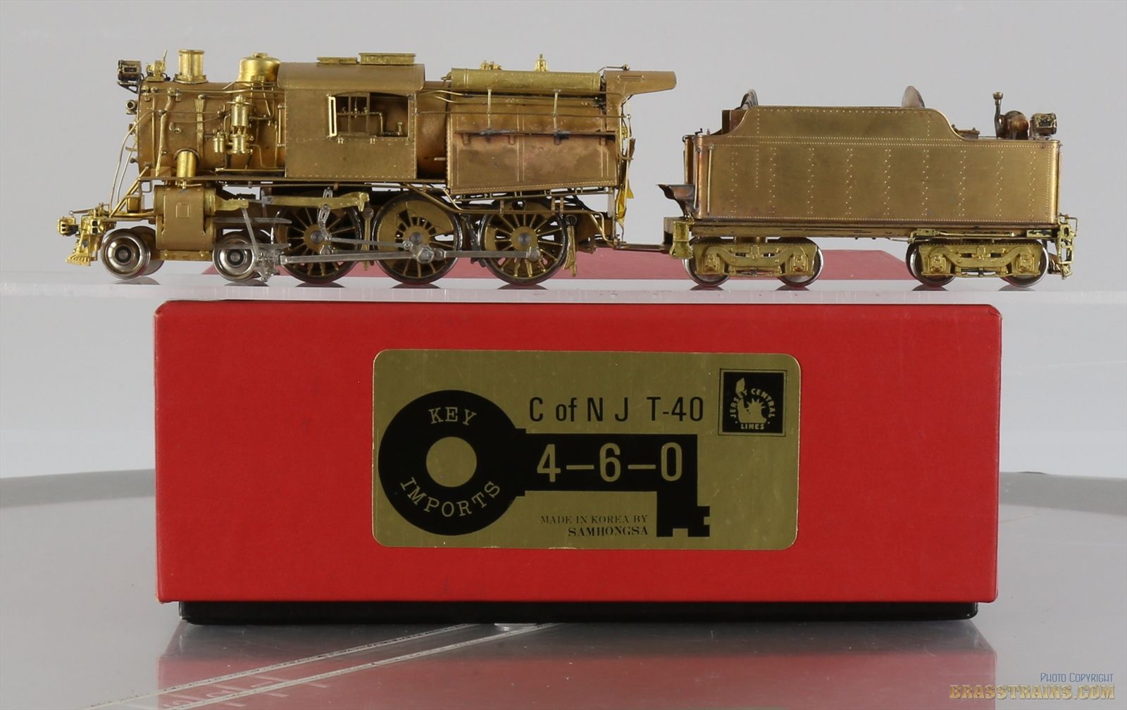HO Brass Model - Key CNJ Jersey Central 4-6-0 T-40 Camelback - Unpainted