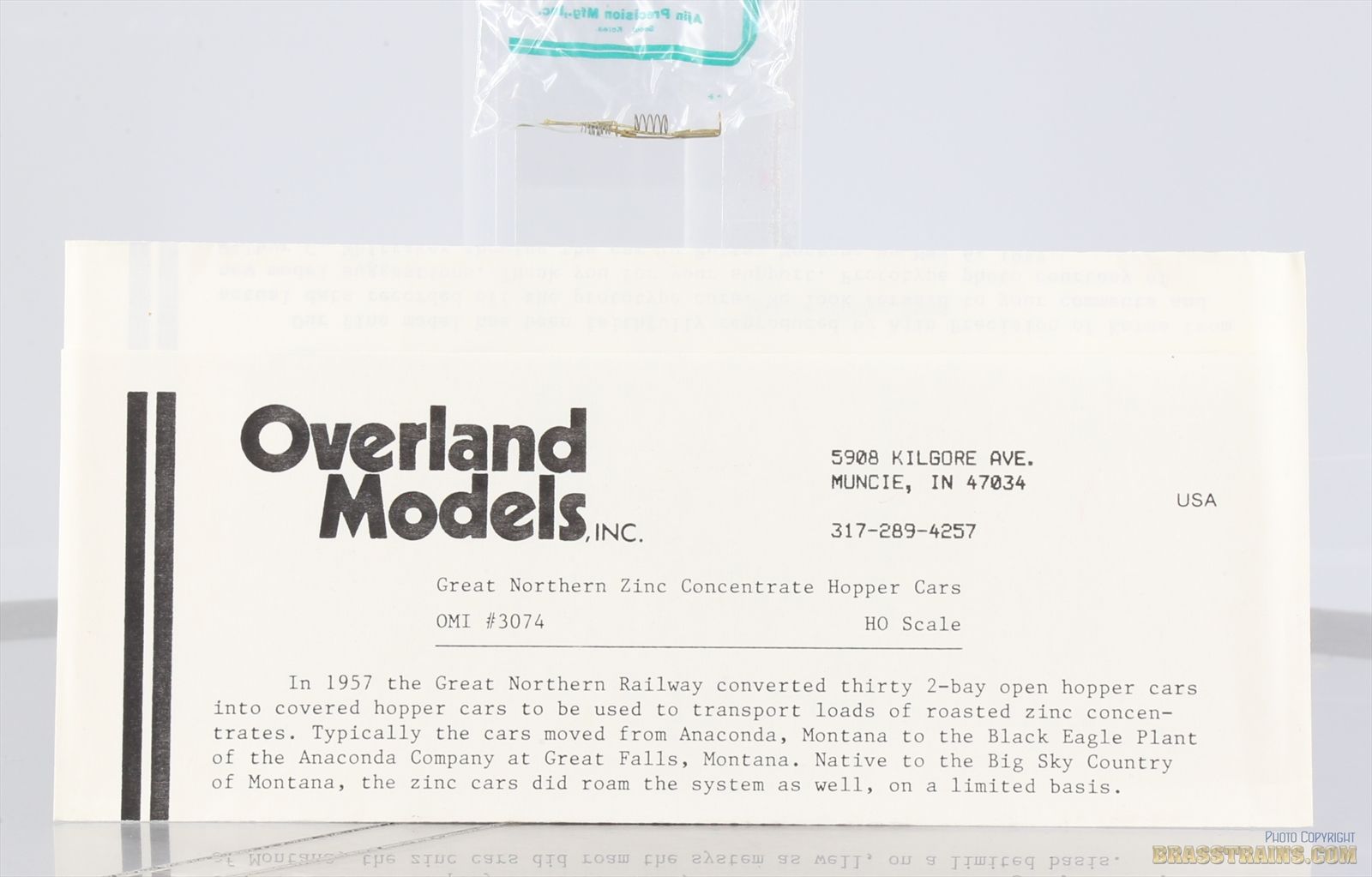 HO Brass Model- OMI 3074 GN Great Northern Zinc Concentrate Hopper ...