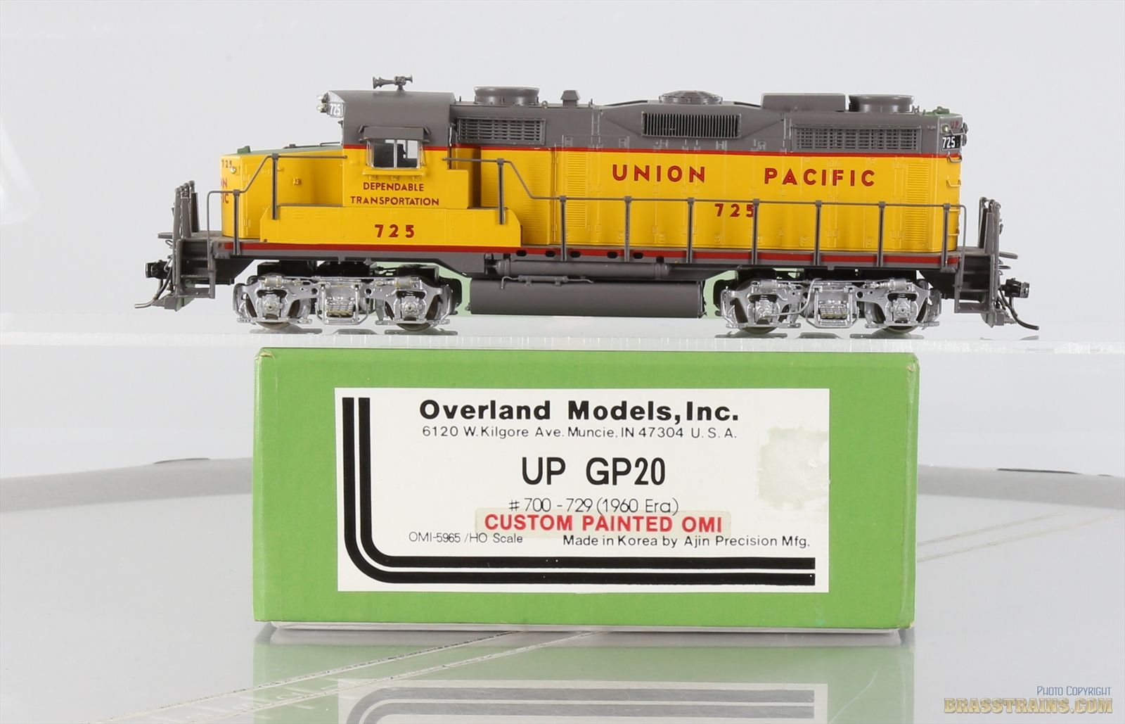 HO Brass Model Train - OMI 5965.1 UP Union Pacific GP20 #725 - F/P