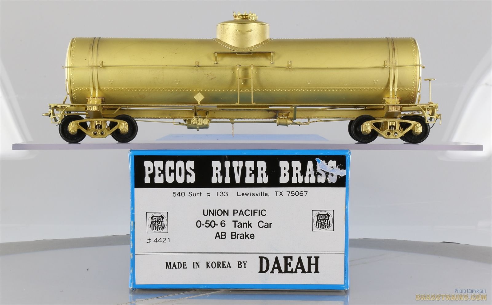 O Brass Model - PRB Pecos River #4421 UP Union Pacific O-50-6 Tank Car ...