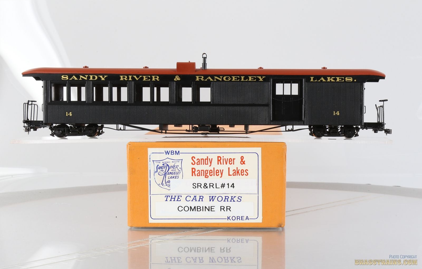 On2 Brass Model - The Car Works SR&RL Passenger Combine #14 - Nice Paint