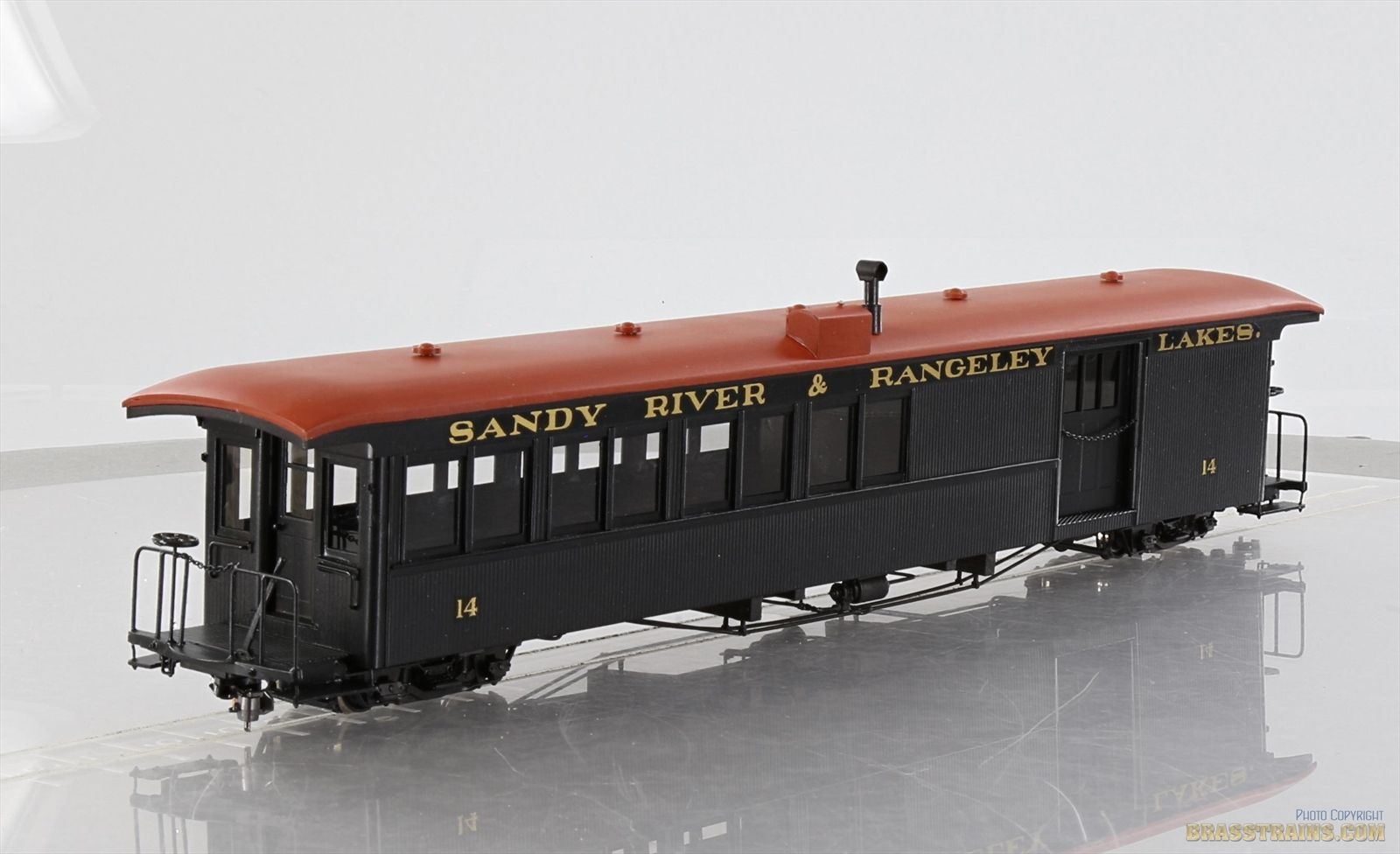 On2 Brass Model - The Car Works SR&RL Passenger Combine #14 - Nice Paint
