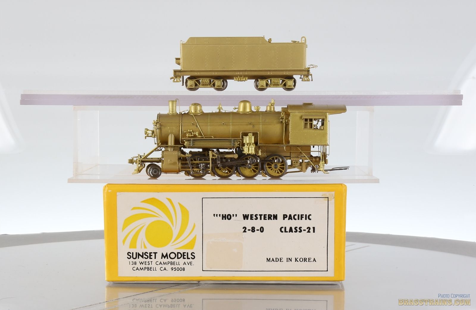 HO Brass Model Train - Sunset Models WP Western Pacific 2-8-0 Class-21