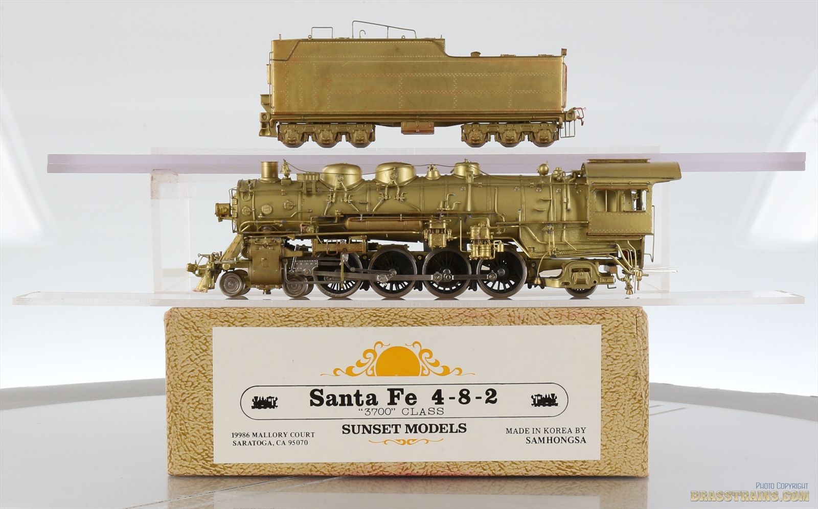 HO Brass Model - Sunset AT&SF Santa Fe 3700 Class 4-8-2 Steam - Unpainted