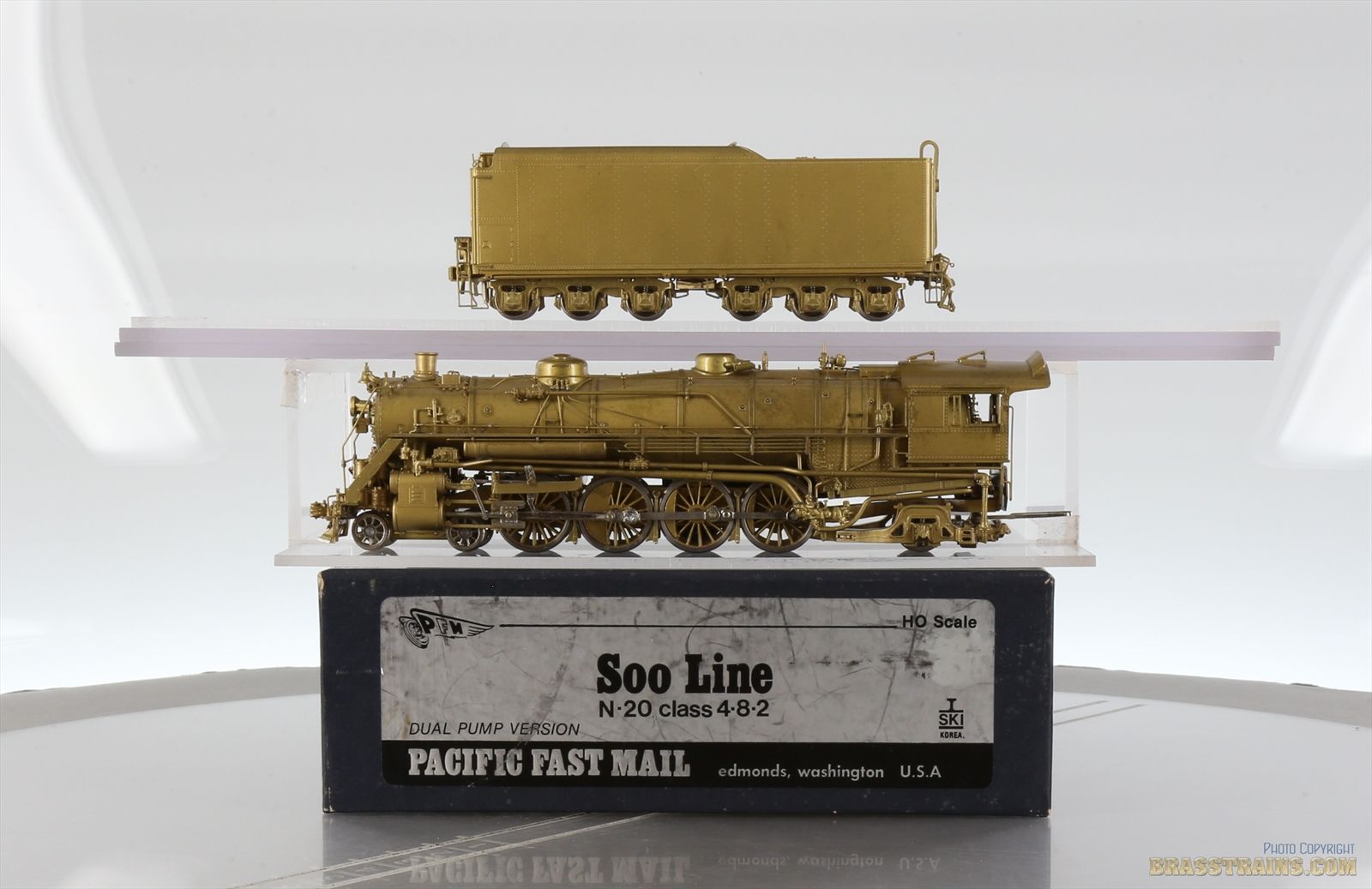HO Brass Model - PFM SKI SOO Line 4-8-2 Class N-20 Steam Loco - Unpainted
