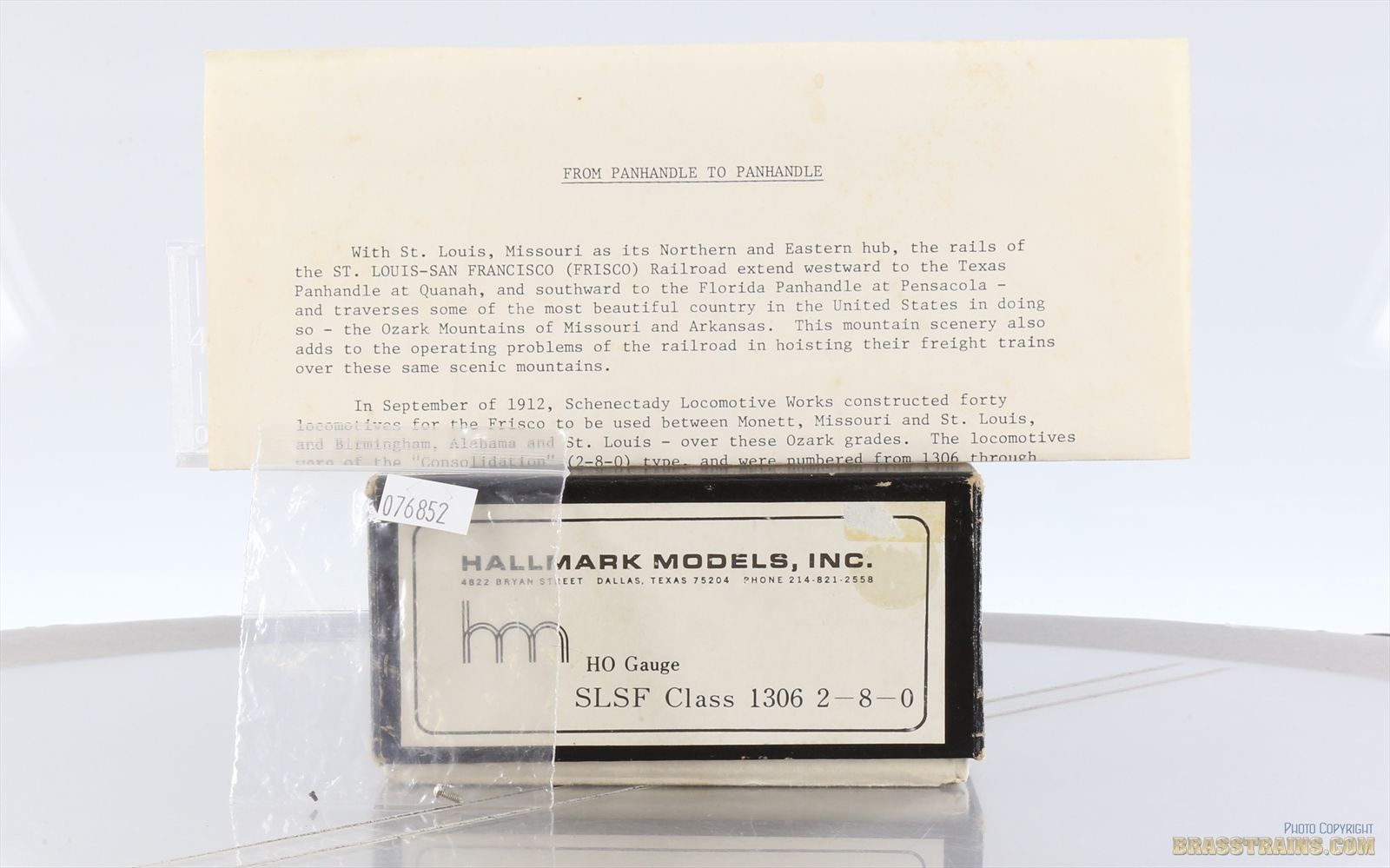 HO Brass Model - HM Hallmark SLSF Frisco 2-8-0 Class 1306 #1318 - Custom