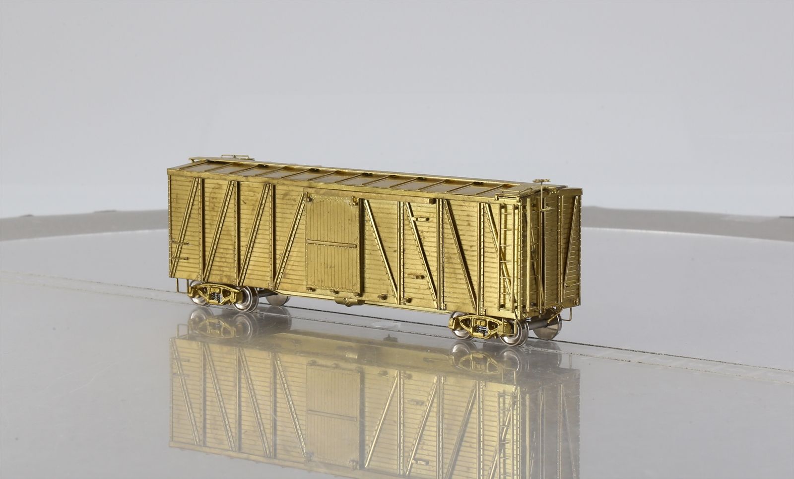 HO Brass Model Train - Metro Models 40' Outside Braced Boxcar - Unpainted