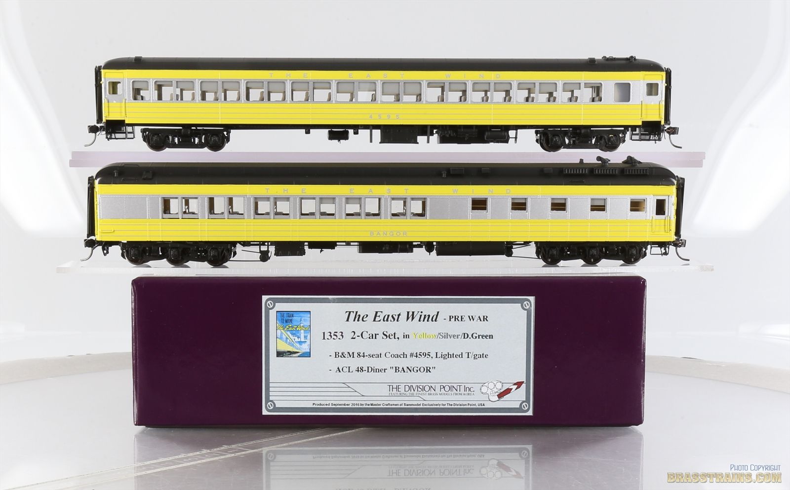 HO Brass Model Train - DP-1353 The East Wind 2-Car Set PRE War - YELLOW ...