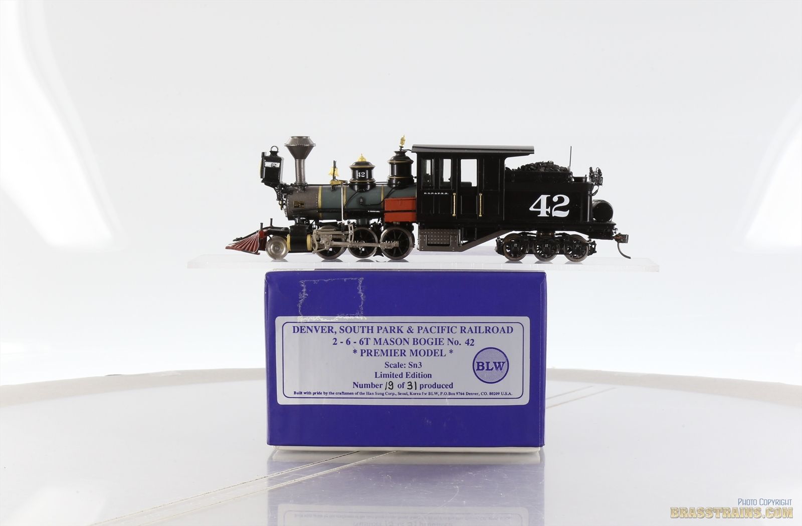 Sn3 Brass Model - BLW DSP&P 2-6-6T Mason Bogie #42 - Limited Edition - F/P
