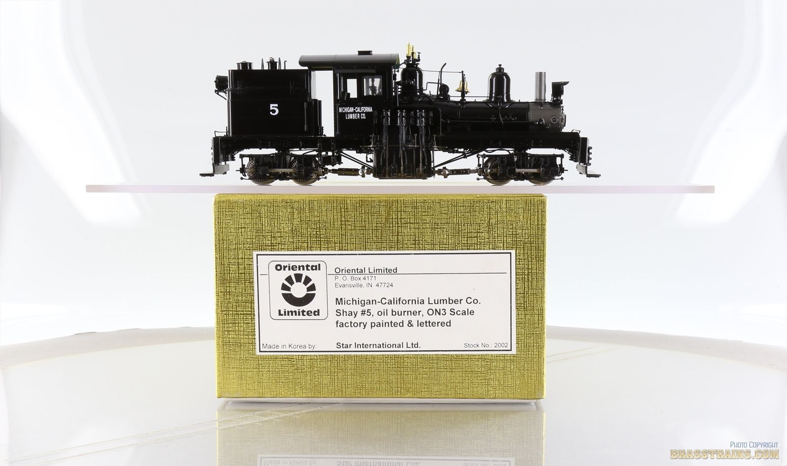 On3 Brass Model - Oriental Michigan California Mich-Cal Shay #5 - F/P