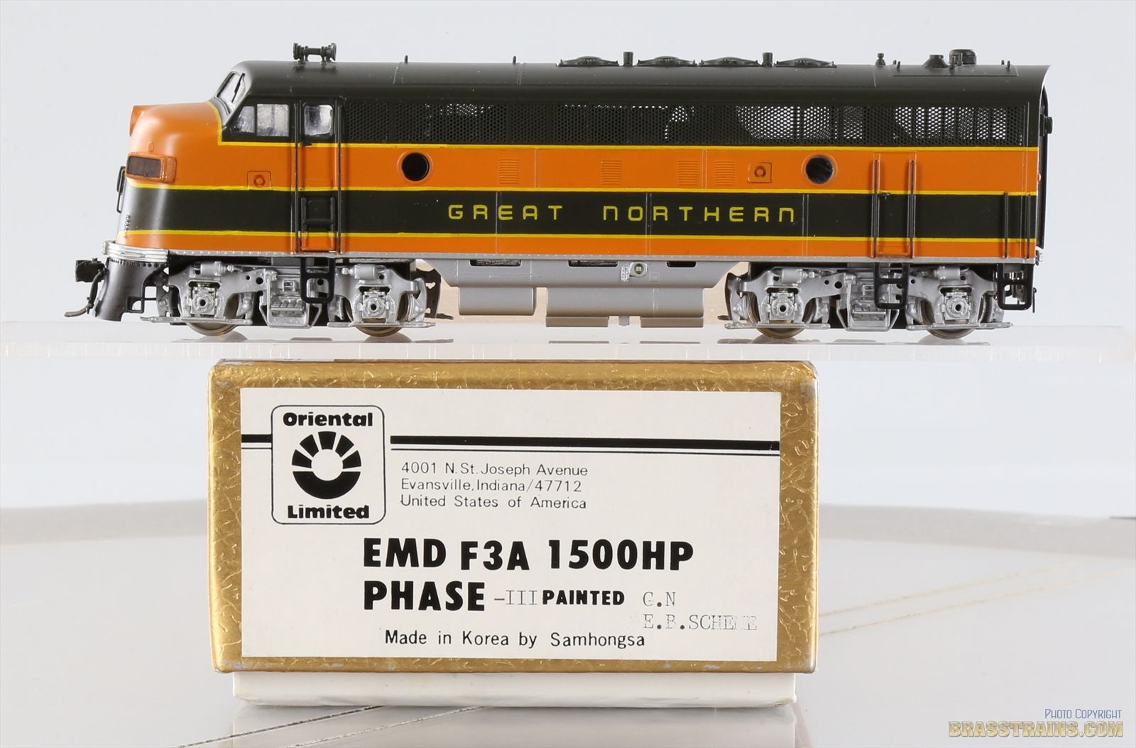 HO Brass Model Train - Oriental GN Great Northern EMD F3 F3A - F/P